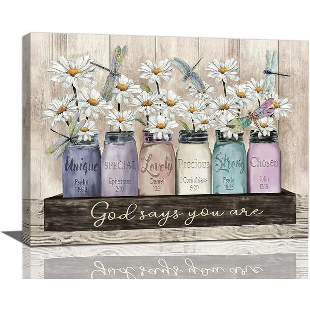 Farmhouse Daisy Wall Art Daisy Flower Pictures Wall Decor Rustic ...