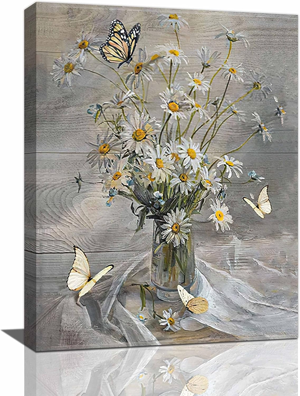 Farmhouse Daisy Wall Art Rustic Daisy Flower Pictures Wall Decor ...