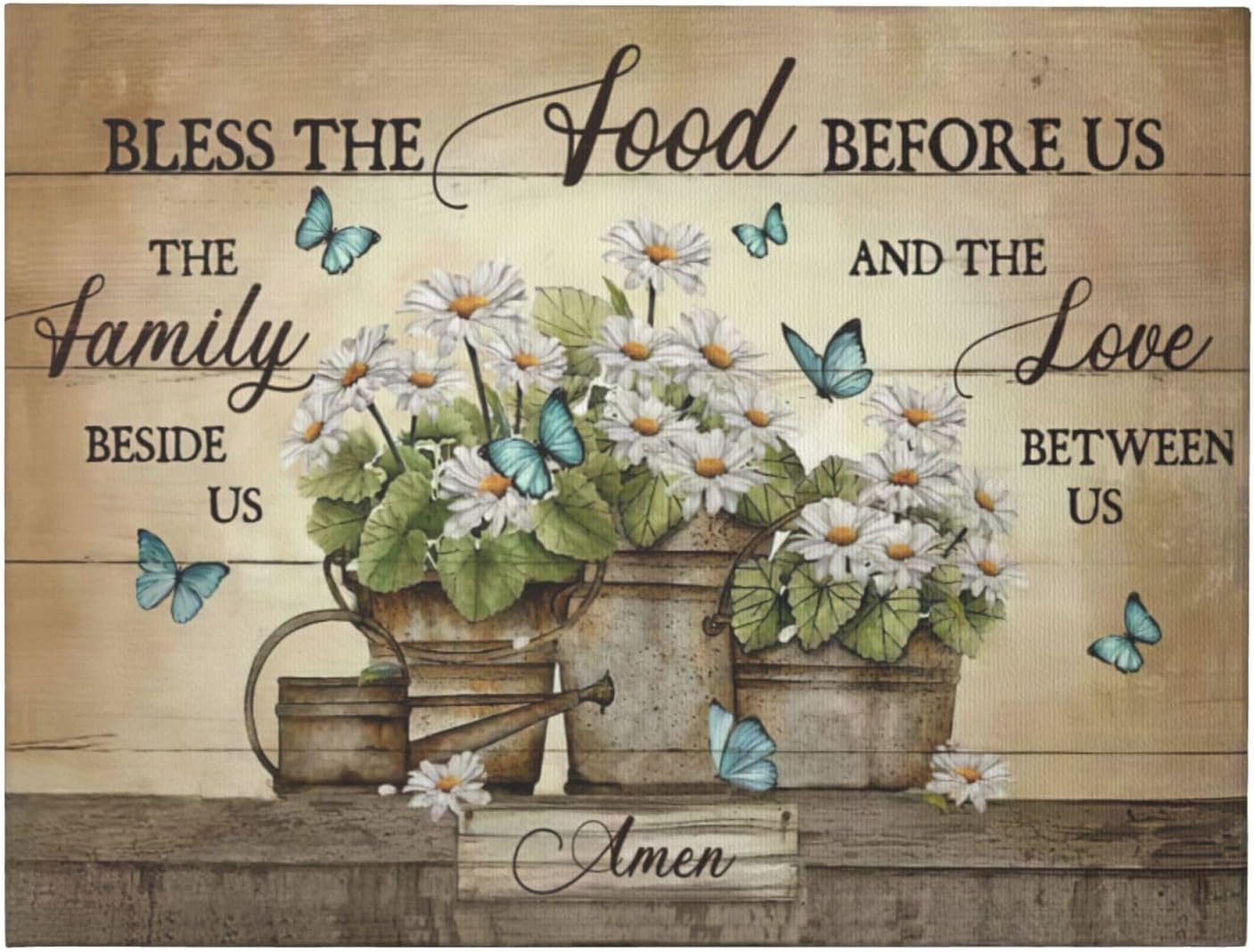 Farmhouse Daisy Wall Art Window Christian Butterfly Bible Verse ...