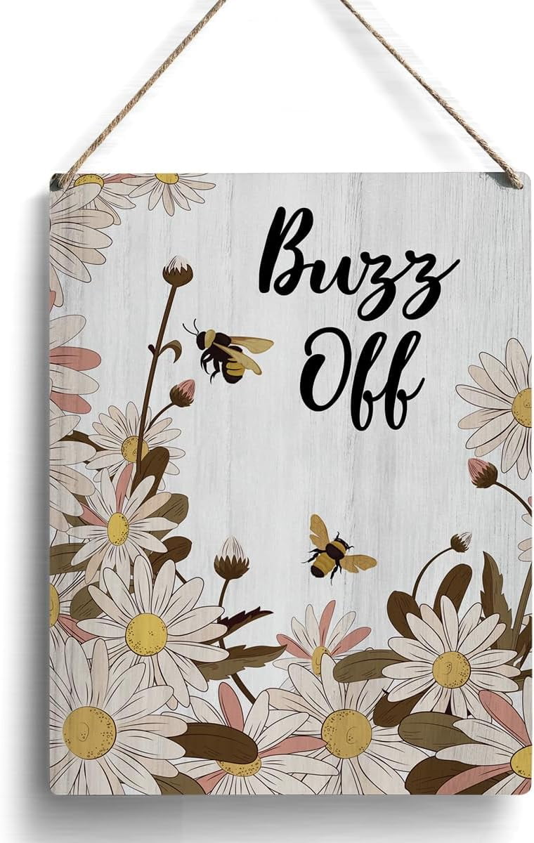 Farmhouse Daisy Wooden Sign Artwork, Summer Floral Wood Sign Wall Art ...