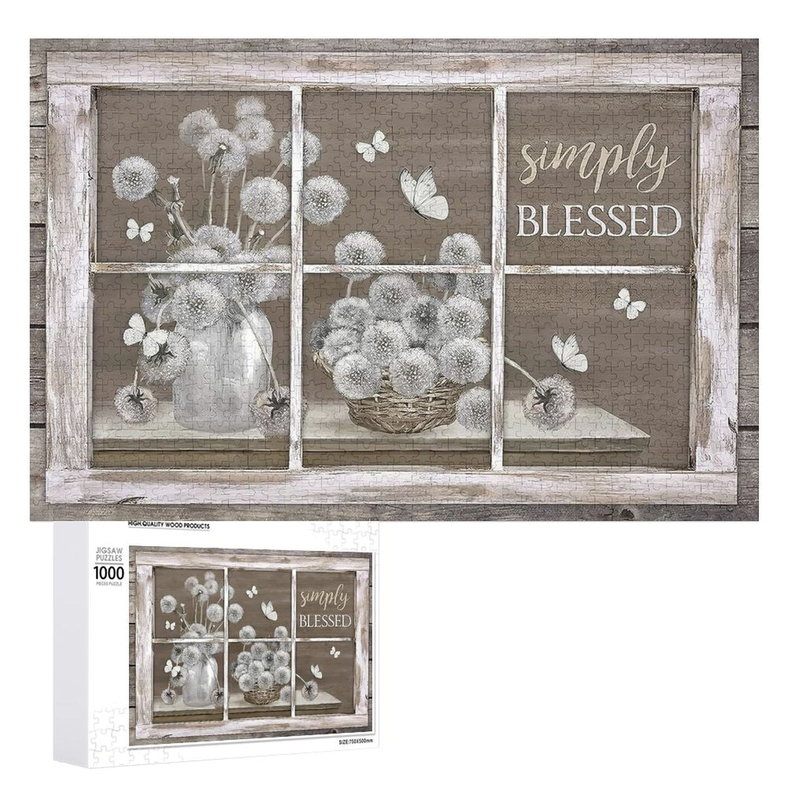 Farmhouse Dandelion 1000 Piece Jigsaw Puzzles for Adults - Rustic ...