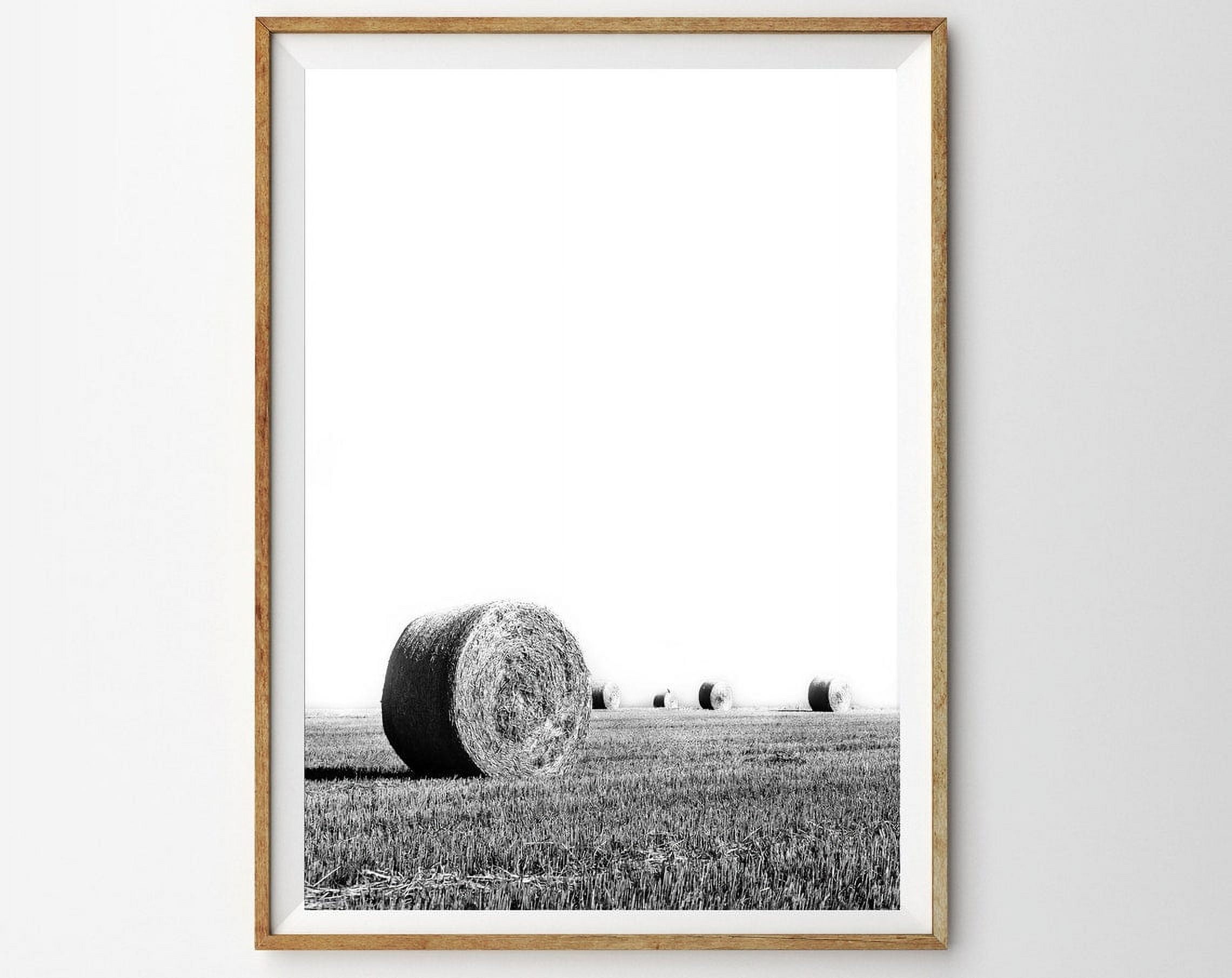 Farmhouse Decor Black White Print Large Wall Art Print Wall Art Haystack Print Farm Print Modern ...