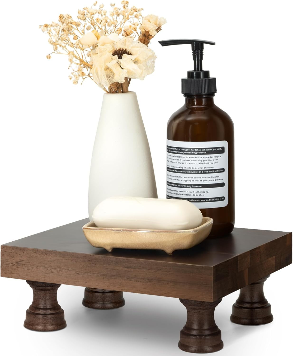 Farmhouse Decor - Decorative Acacia Wood Display Risers for Bathroom ...