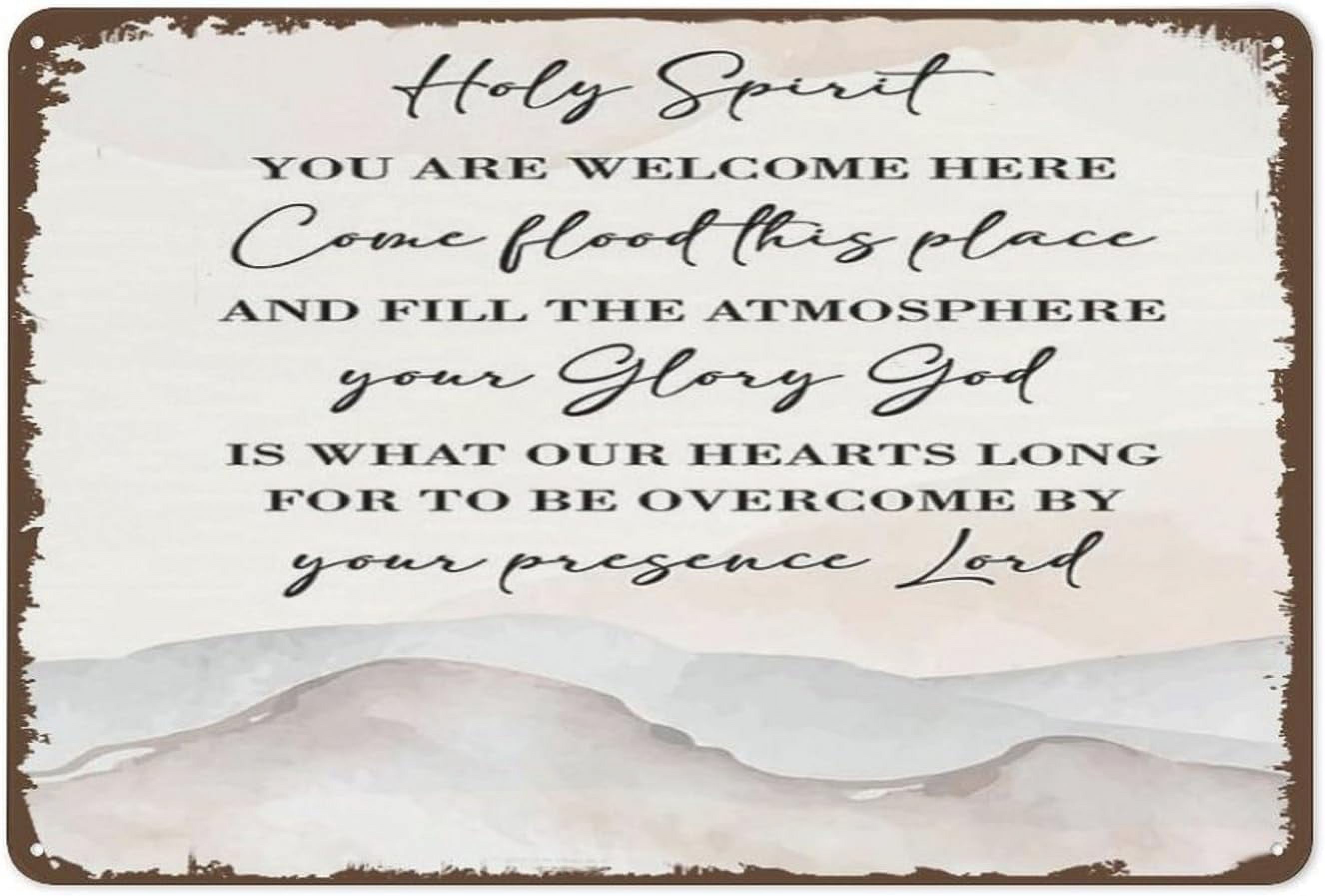 Farmhouse Decor Holy Spirit You Are Welcome Here Metal Hanging Sign ...