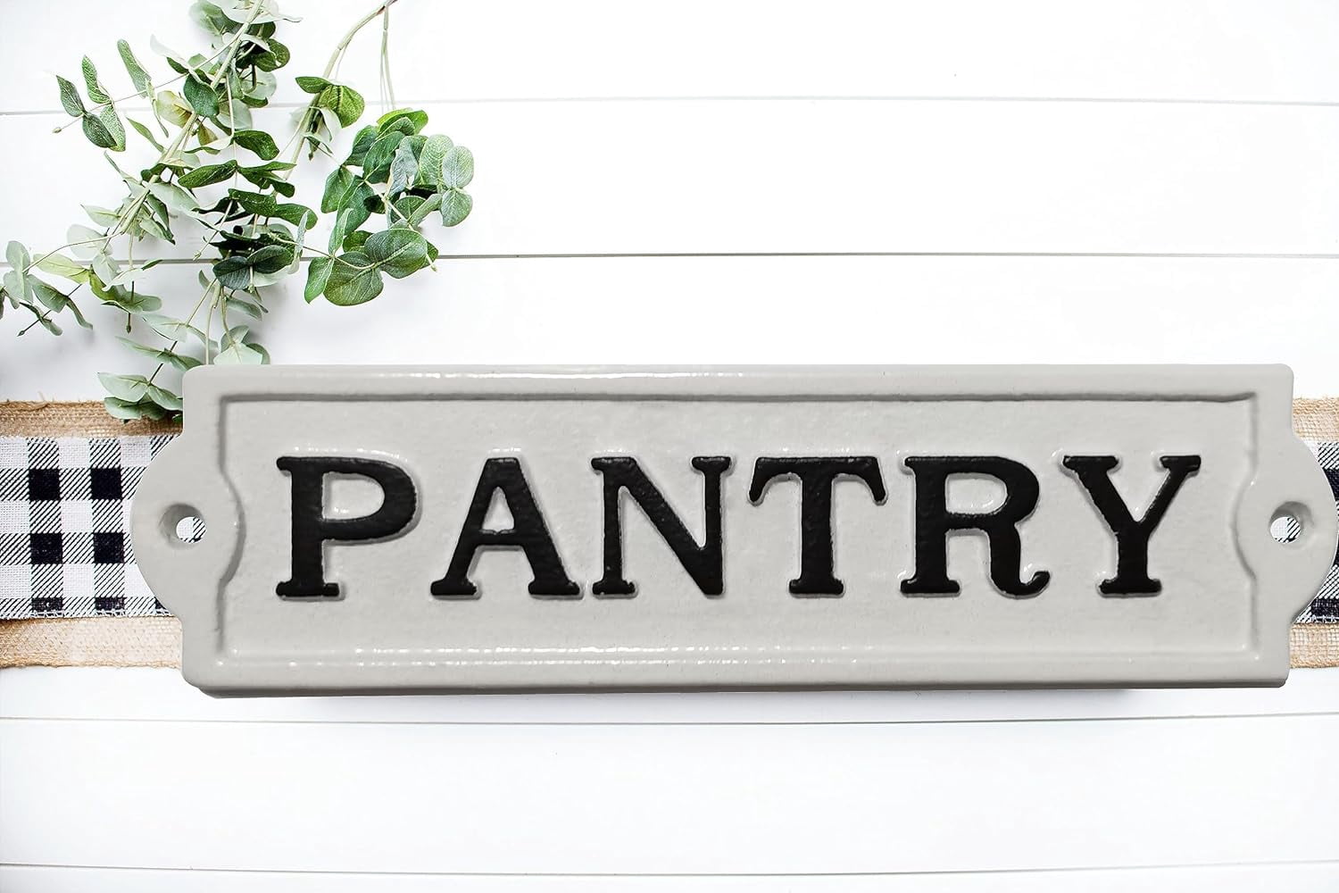 Farmhouse Decor Metal Pantry Signs - Cast Iron Door Room Plaques with ...