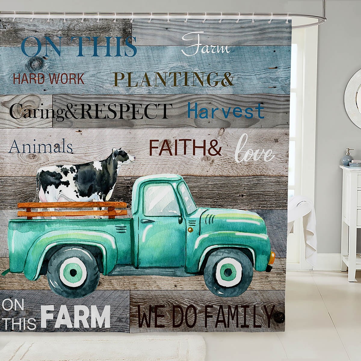 Farmhouse Decor Milk Cow Shower Curtain,Farm Animals Bathroom Shower ...