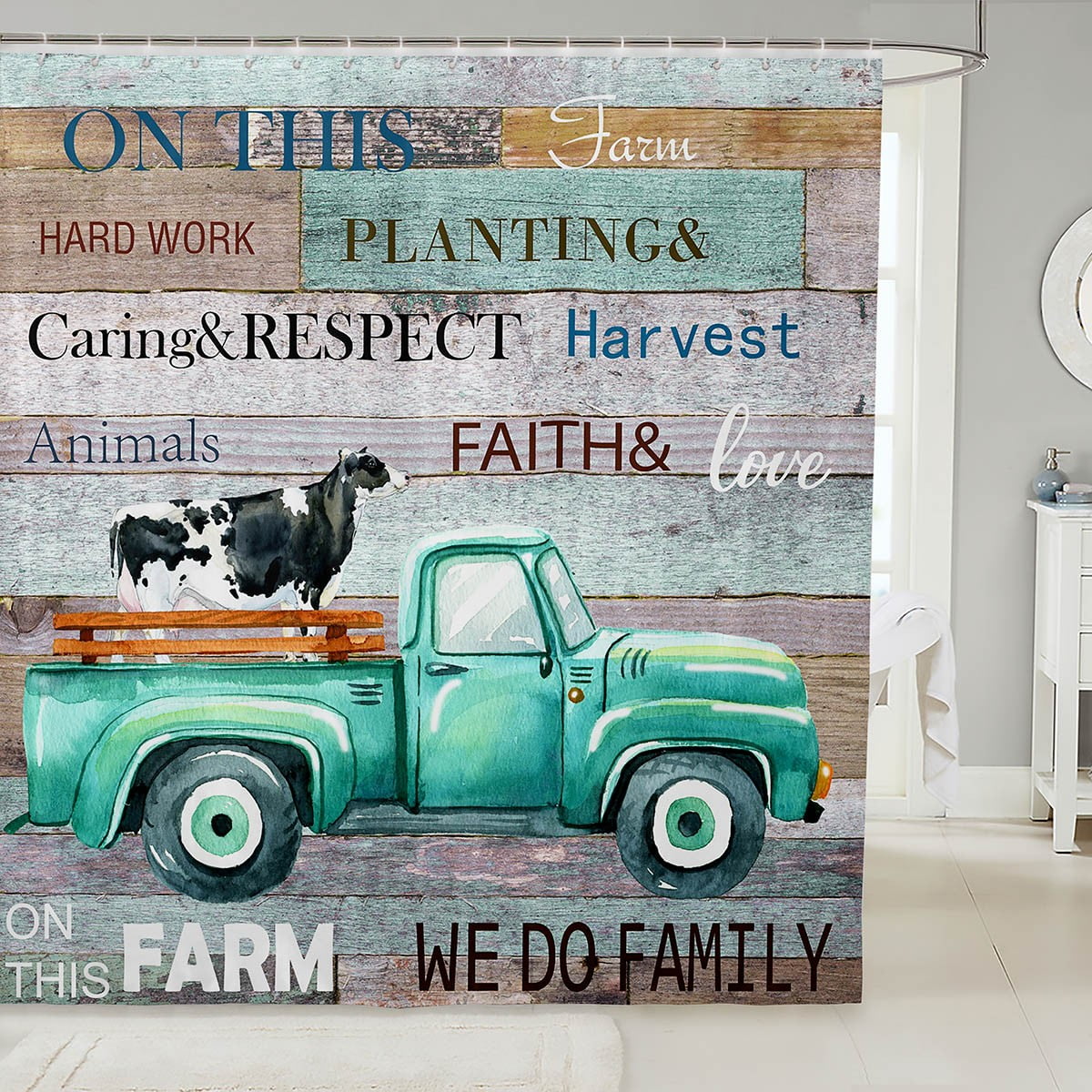 Farmhouse Decor Milk Cow Shower Curtain,Farm Animals Bathroom Shower ...