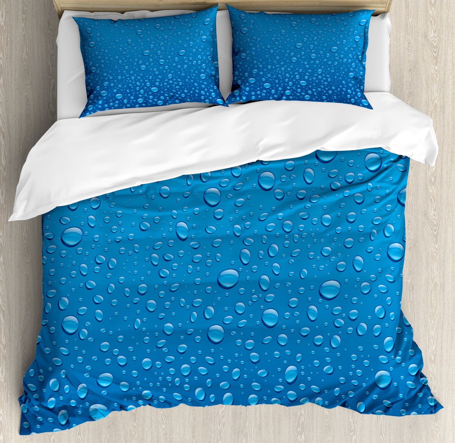 Farmhouse Decor Queen Size Duvet Cover Set, Water Drops on Glass ...
