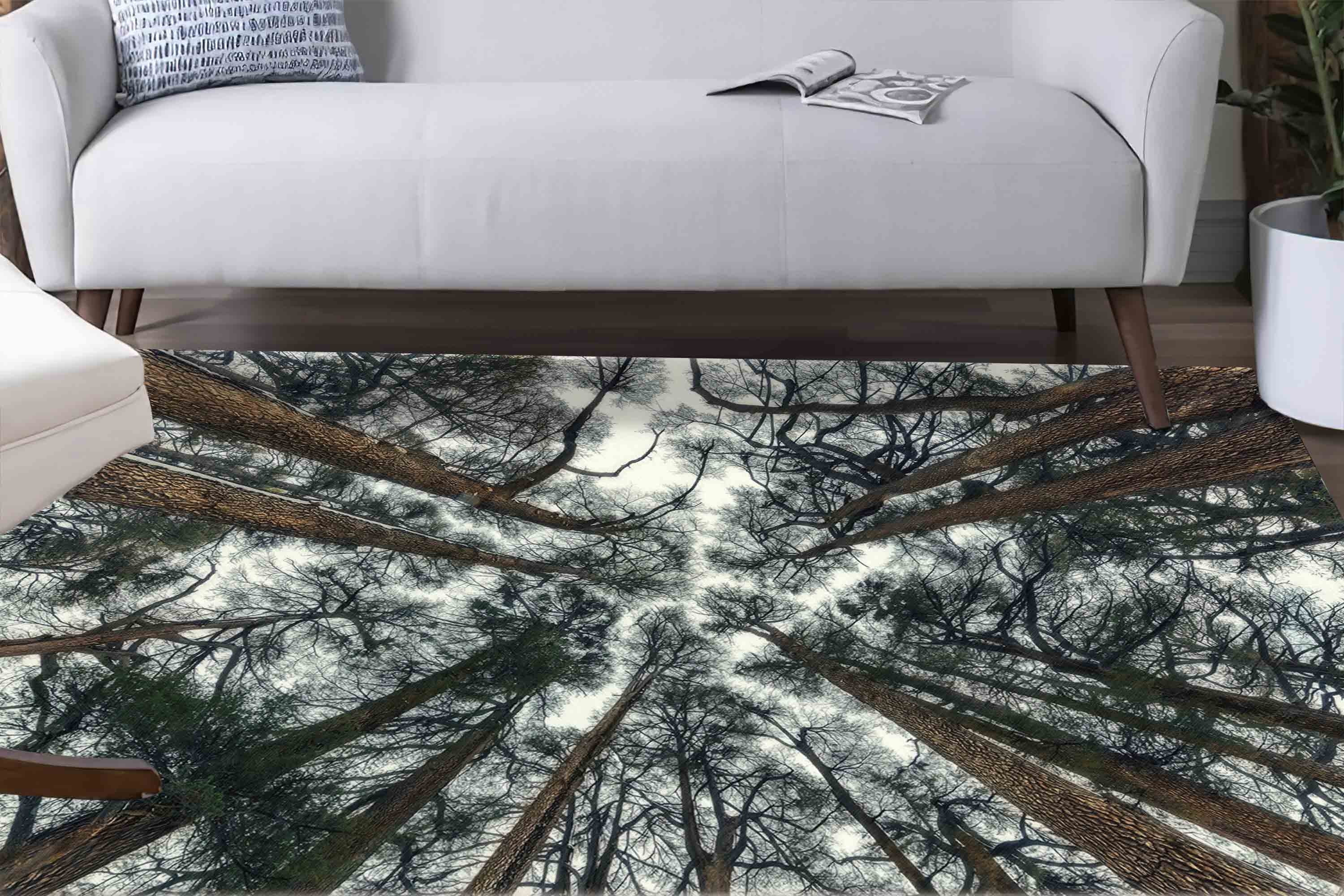 Farmhouse Decor, Small Rug, Tree Landscape Rug, Trees Rugs, Car Mat Rug ...