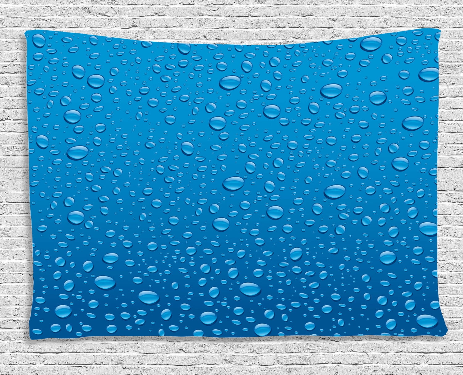 Farmhouse Decor Tapestry, Water Drops on Glass Relaxing Ecology ...