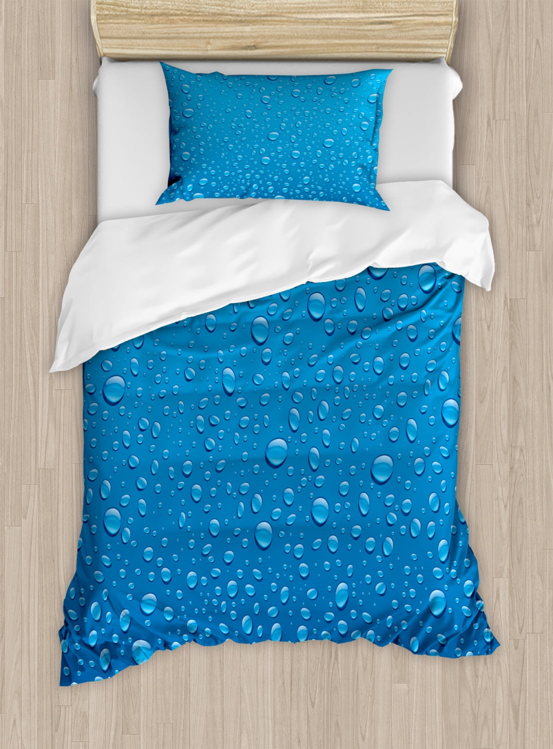 Farmhouse Decor Twin Size Duvet Cover Set, Water Drops on Glass ...