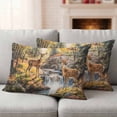 Farmhouse Deer Plant River Waterproof Throw Pillow Covers Set of 2 ...