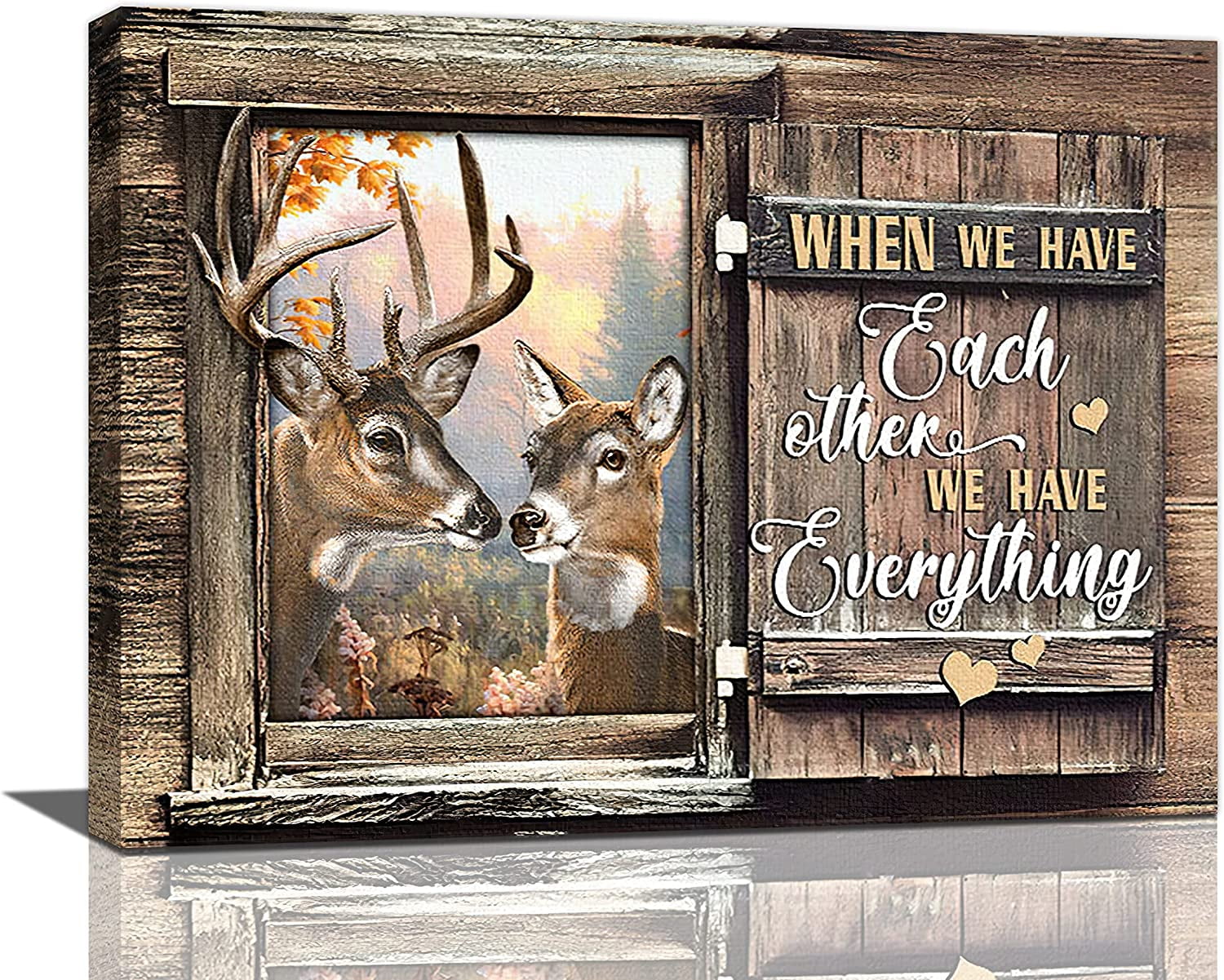 Farmhouse Deer Wall Art Rustic Wildlife Elk Wall Decor Country Deer ...