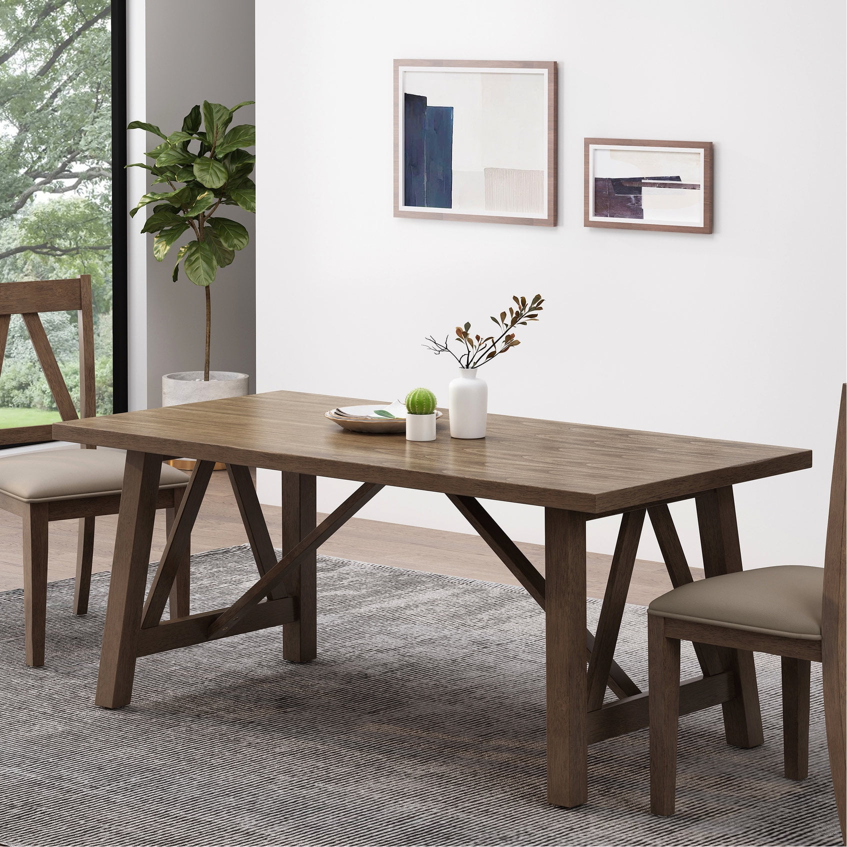 Farmhouse Design Dining Table, 35.5” Wide | Low-Maintenance and ...