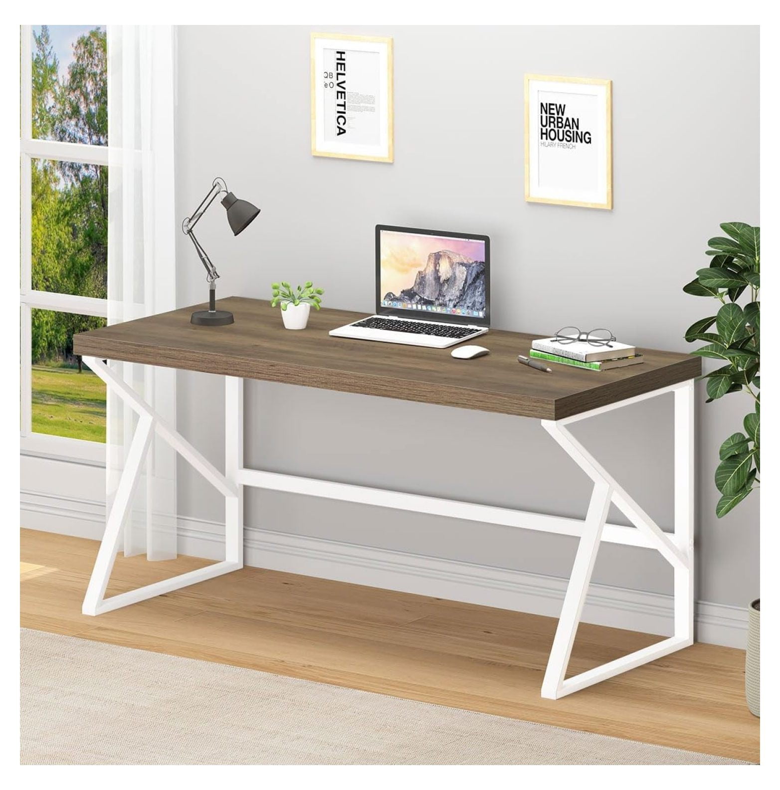 Farmhouse Desk, Modern Home Office Desk, Student Desk for Bedroom ...