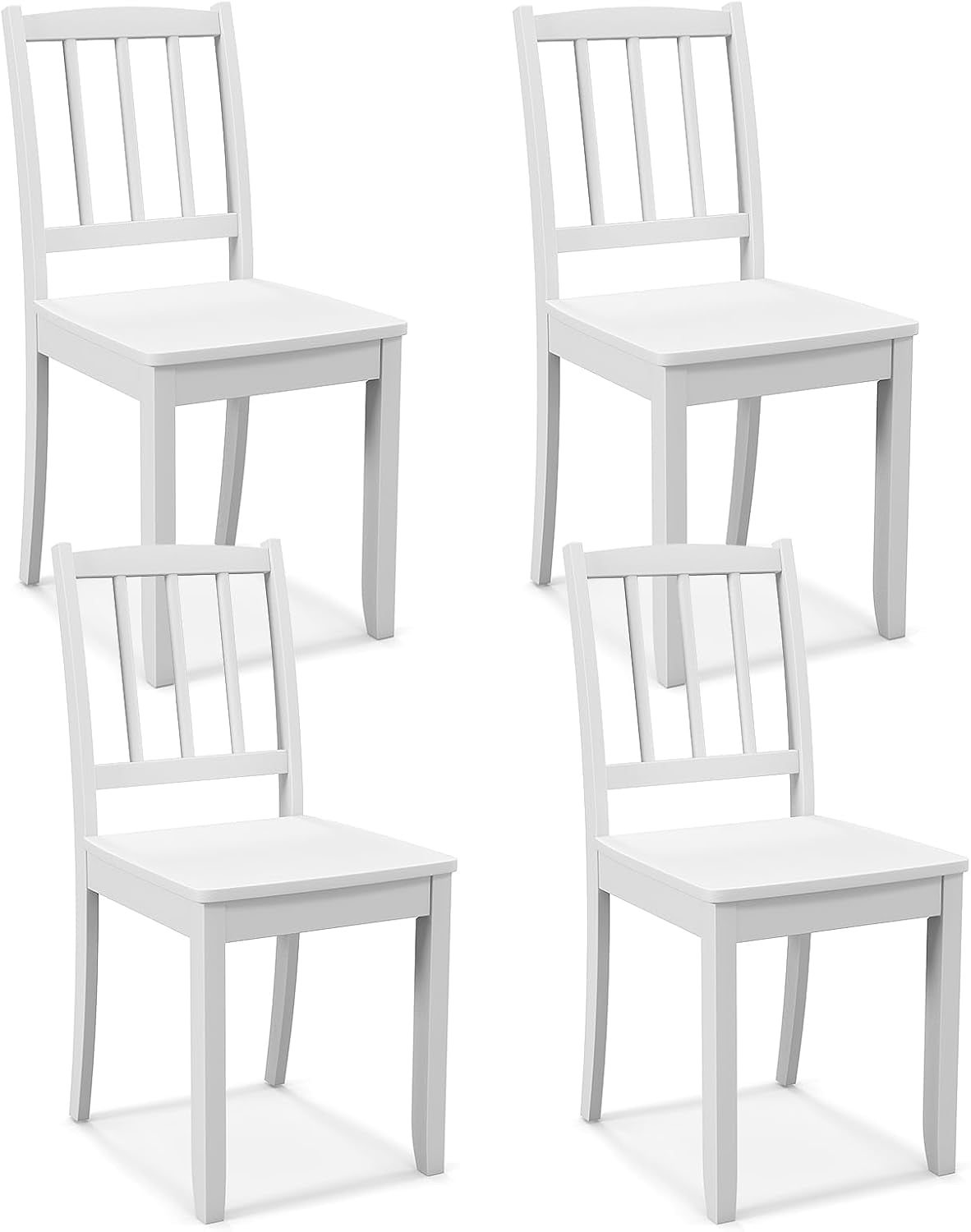 Farmhouse Dining Chairs Chairs w/Rubber Wood Legs & Curved Backrest ...