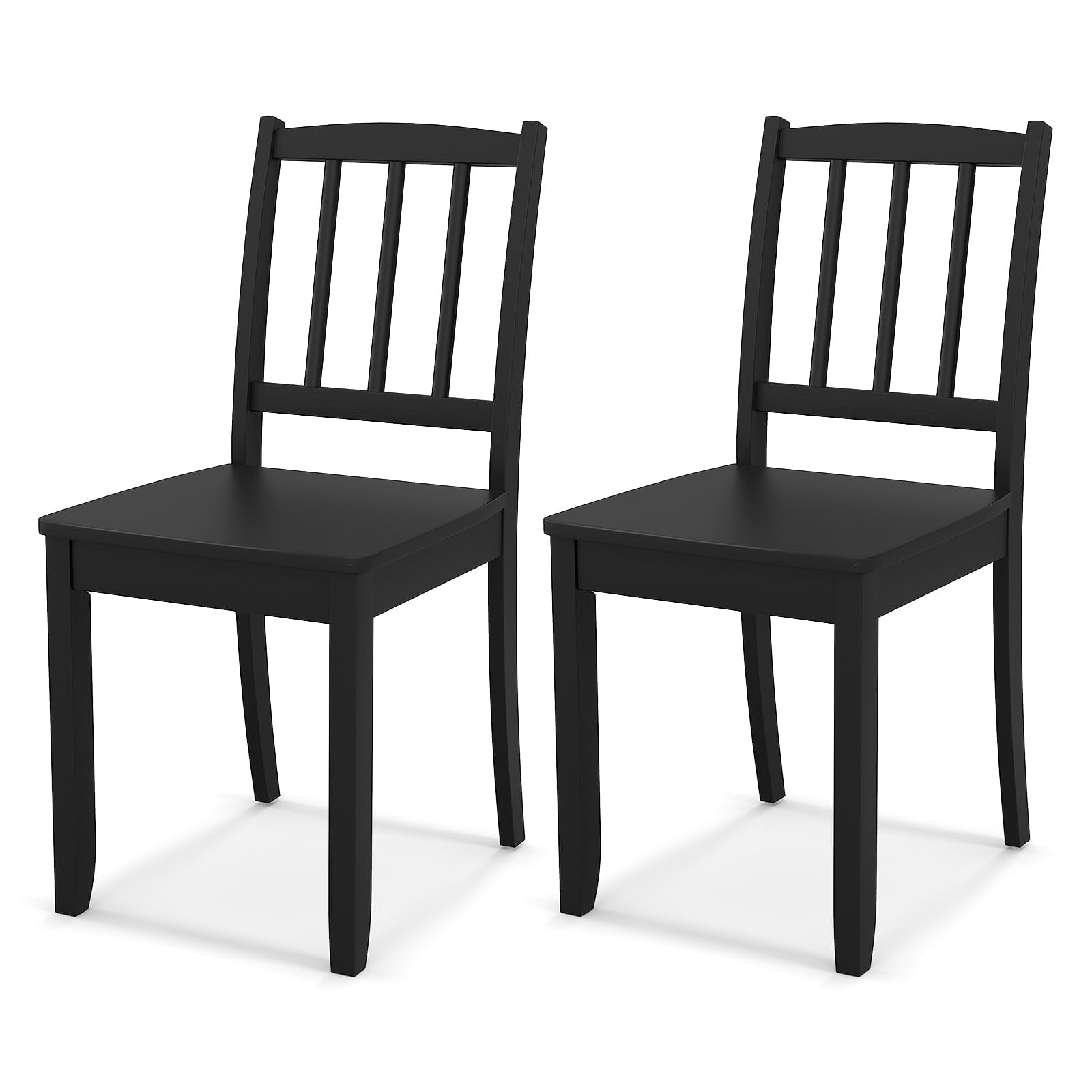 Farmhouse Dining Chairs Pair, Rubber Wood Frame Kitchen Chairs ...