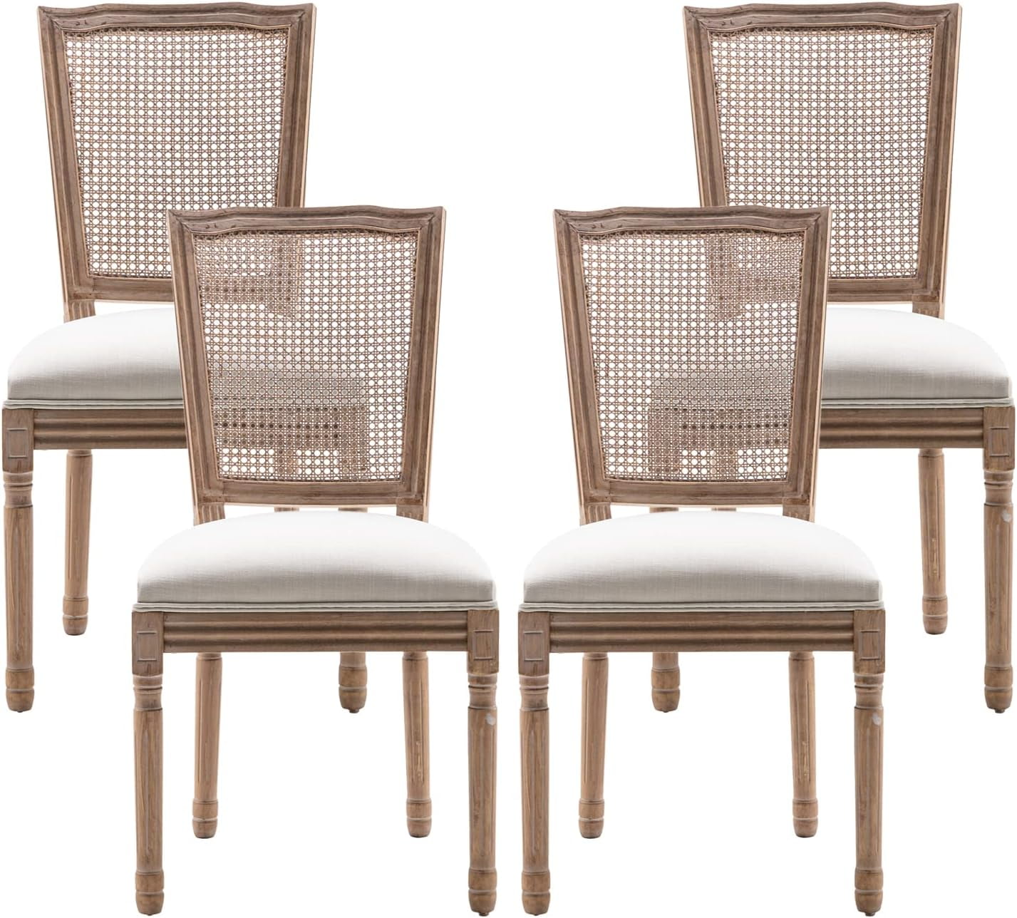 Farmhouse Dining Room Chairs Set of 4, French Dining Chairs with Square ...