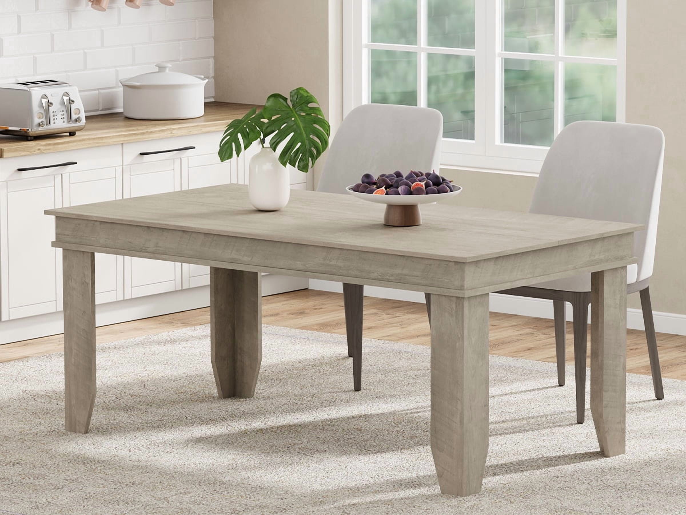 Farmhouse Dining Table for 4-6 People, Long Kitchen Table with Wooden ...