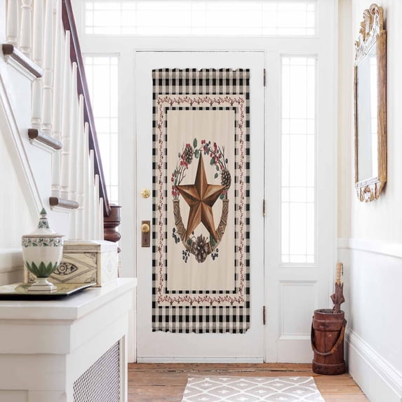 Farmhouse Door Curtains for Door Window, French Sidelight Front Back ...