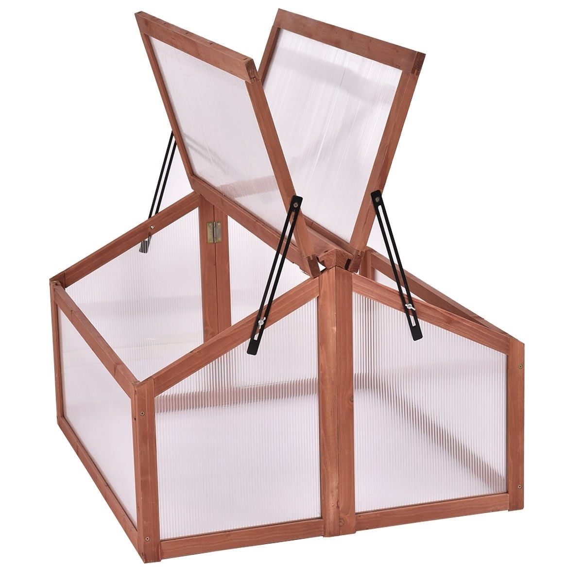 Farmhouse Double Box Wooden Small Portable Garden Greenhouse - Walmart.com