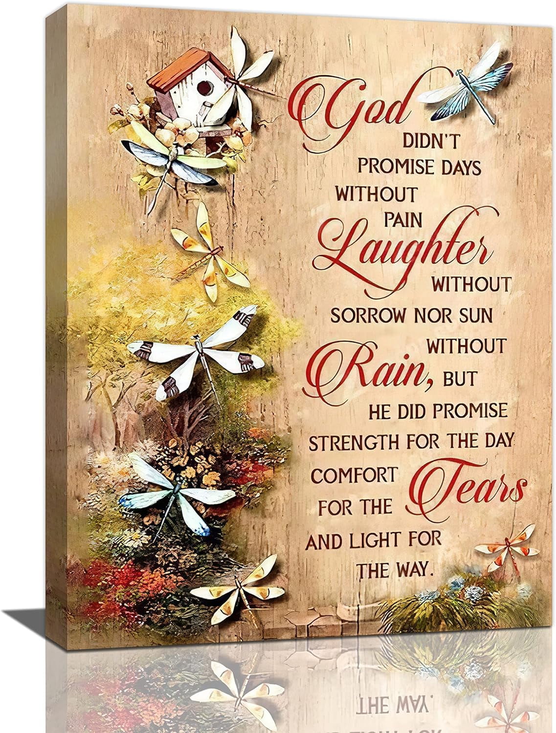 Farmhouse Dragonfly Wall Art Christian Religious Wall Decor Rustic ...