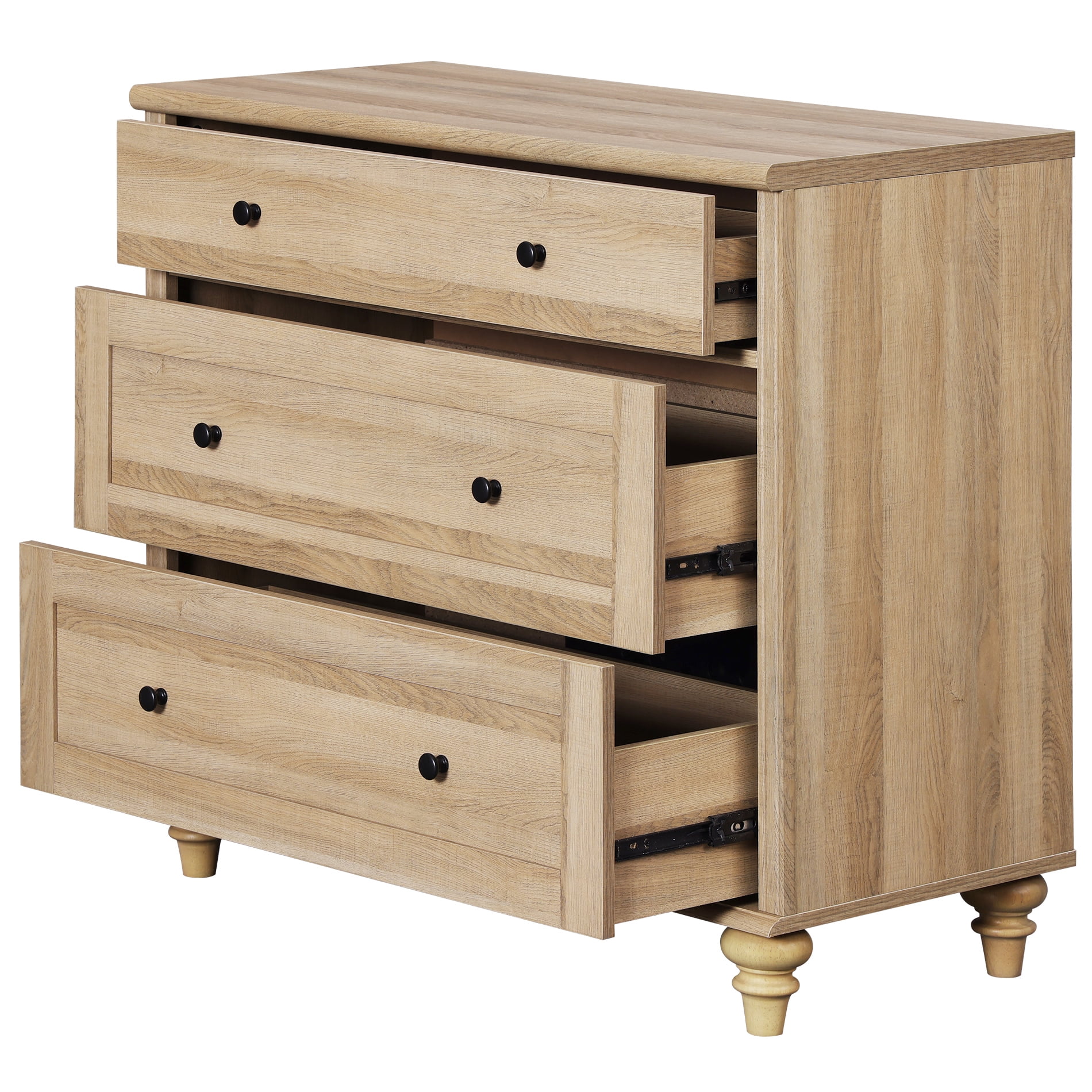 Farmhouse Dresser for Bedroom with 3 Drawers, Mid Century Modern Kids ...