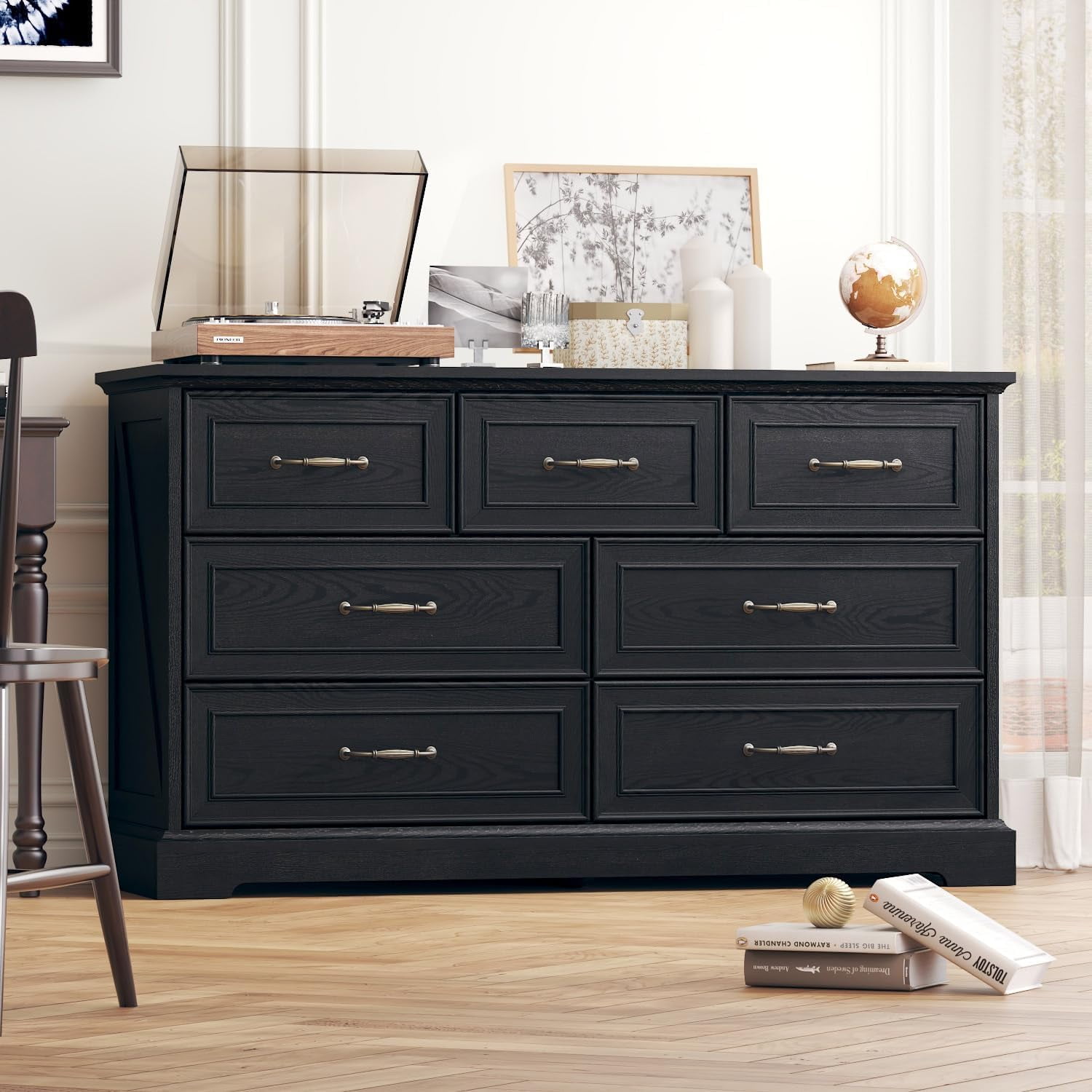 Farmhouse Dresser for Bedroom with 6 Drawer Dresser for Closet Rustic ...
