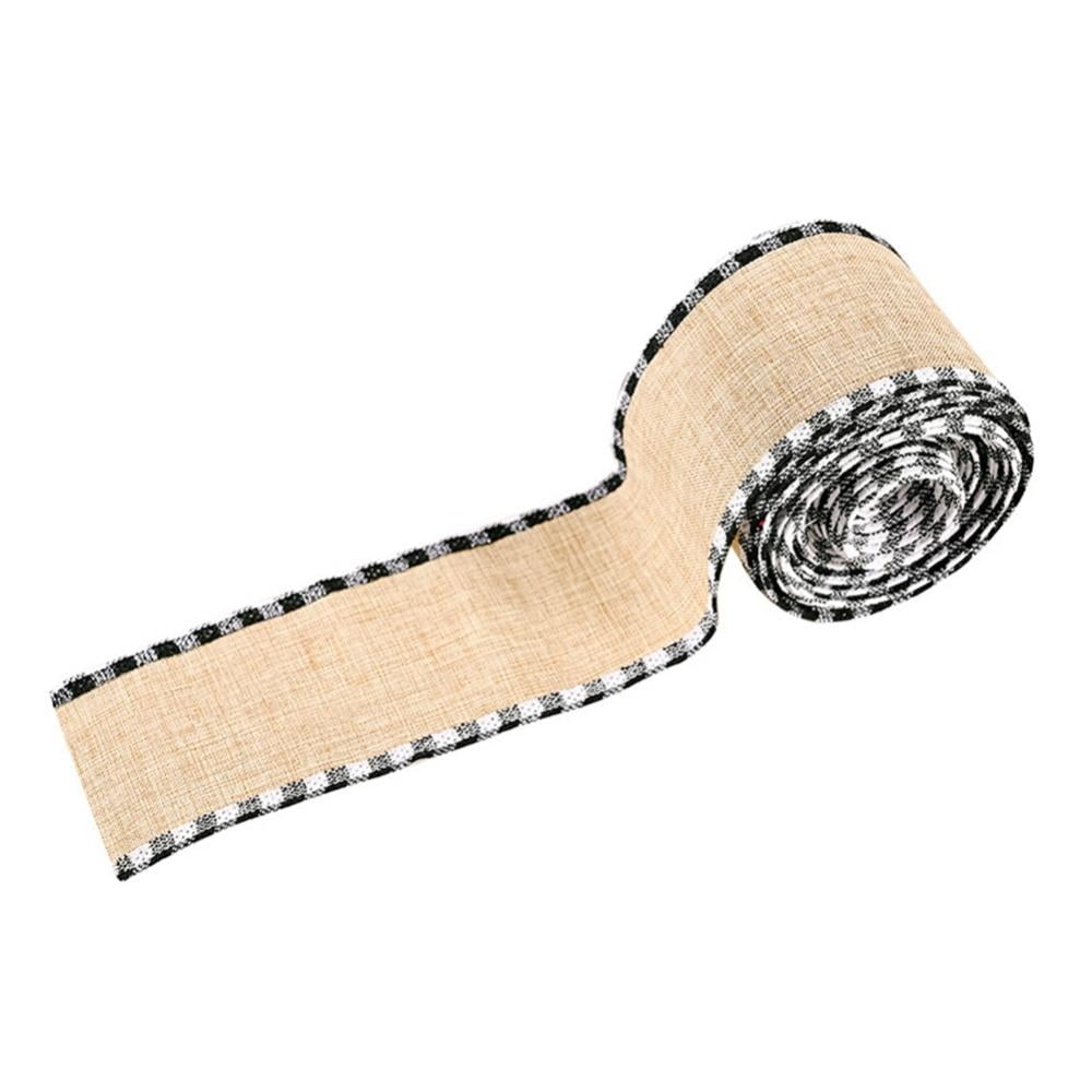Christmas Plaid Ribbons Burlap Wired Edge Plaid Ribbons Check Gingham ...