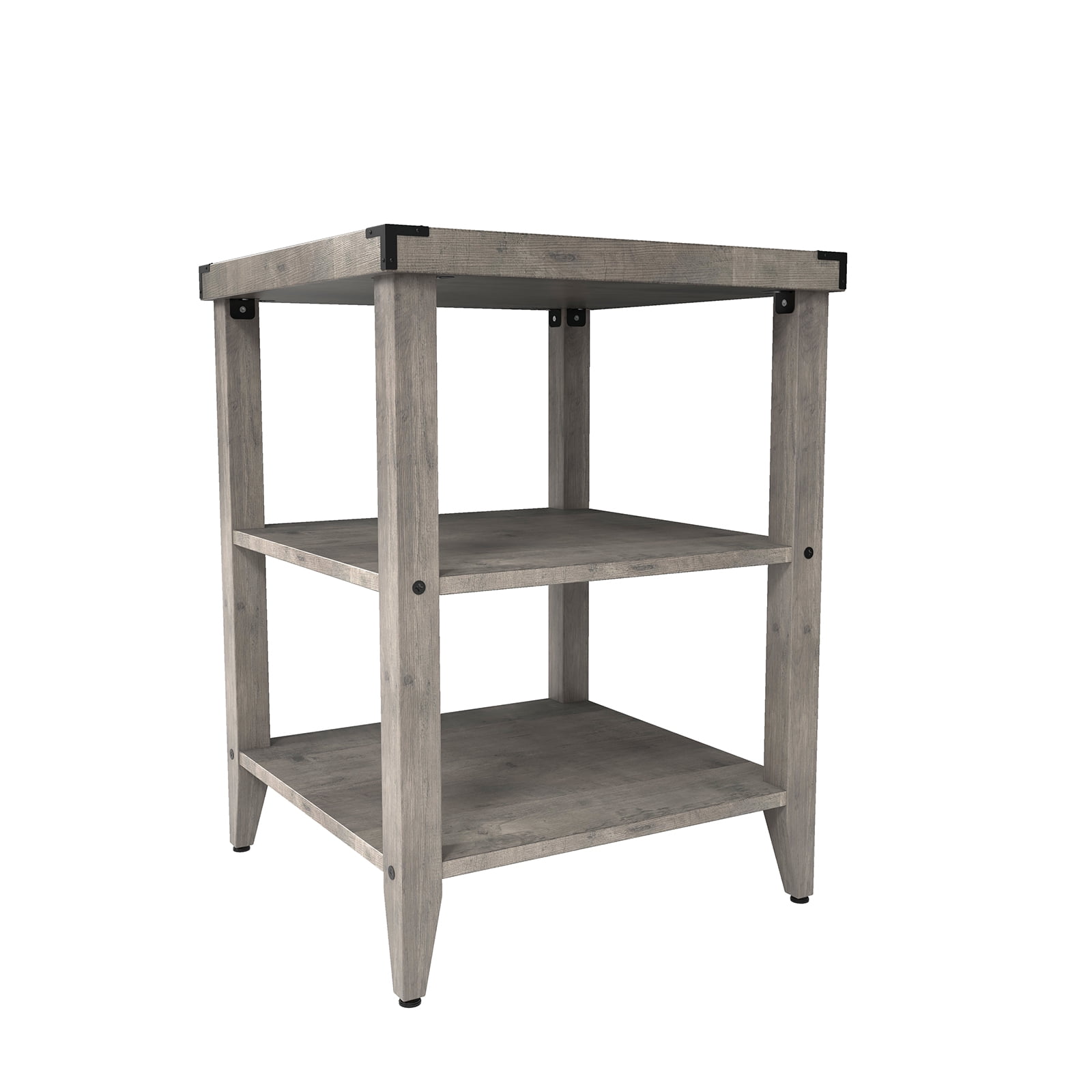 Farmhouse End Table, 3-Tier Side Table for Living Room, 18" Square ...