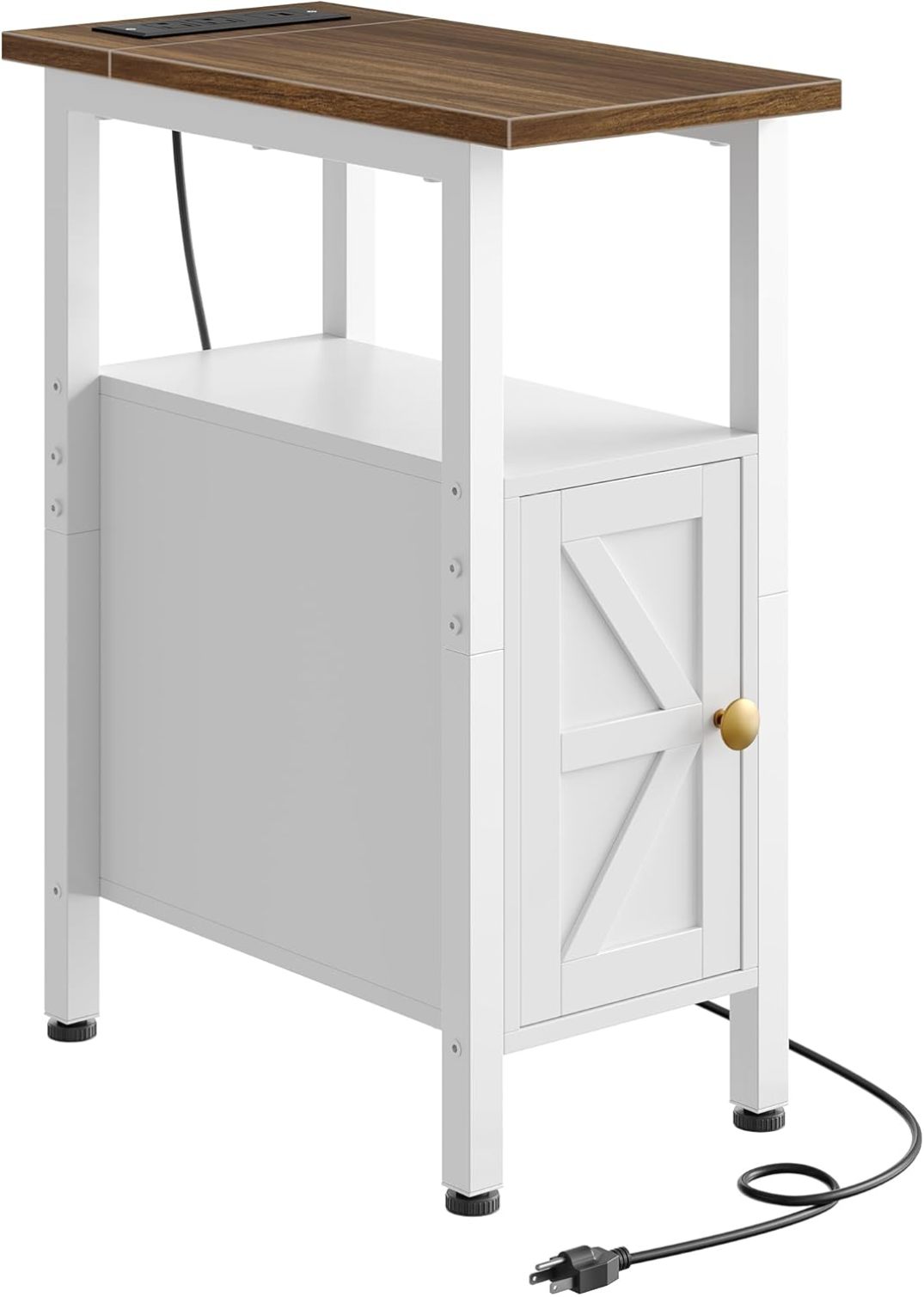 Farmhouse End Table, Narrow Side Table for Small Spaces, Slim ...