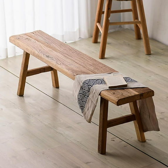 Farmhouse Entryway Dining Wood Seat Furniture Wooden End of Bed for ...