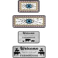 Farmhouse + Evil Eye Kitchen Rugs Set Non-Slip Kitchen Floor Mat ...