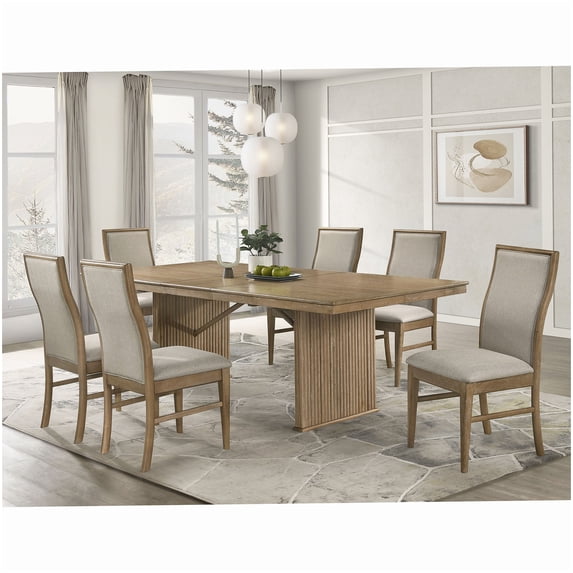 Farmhouse Extendable Dining Table Set for 6, 7-Piece with Distressed ...