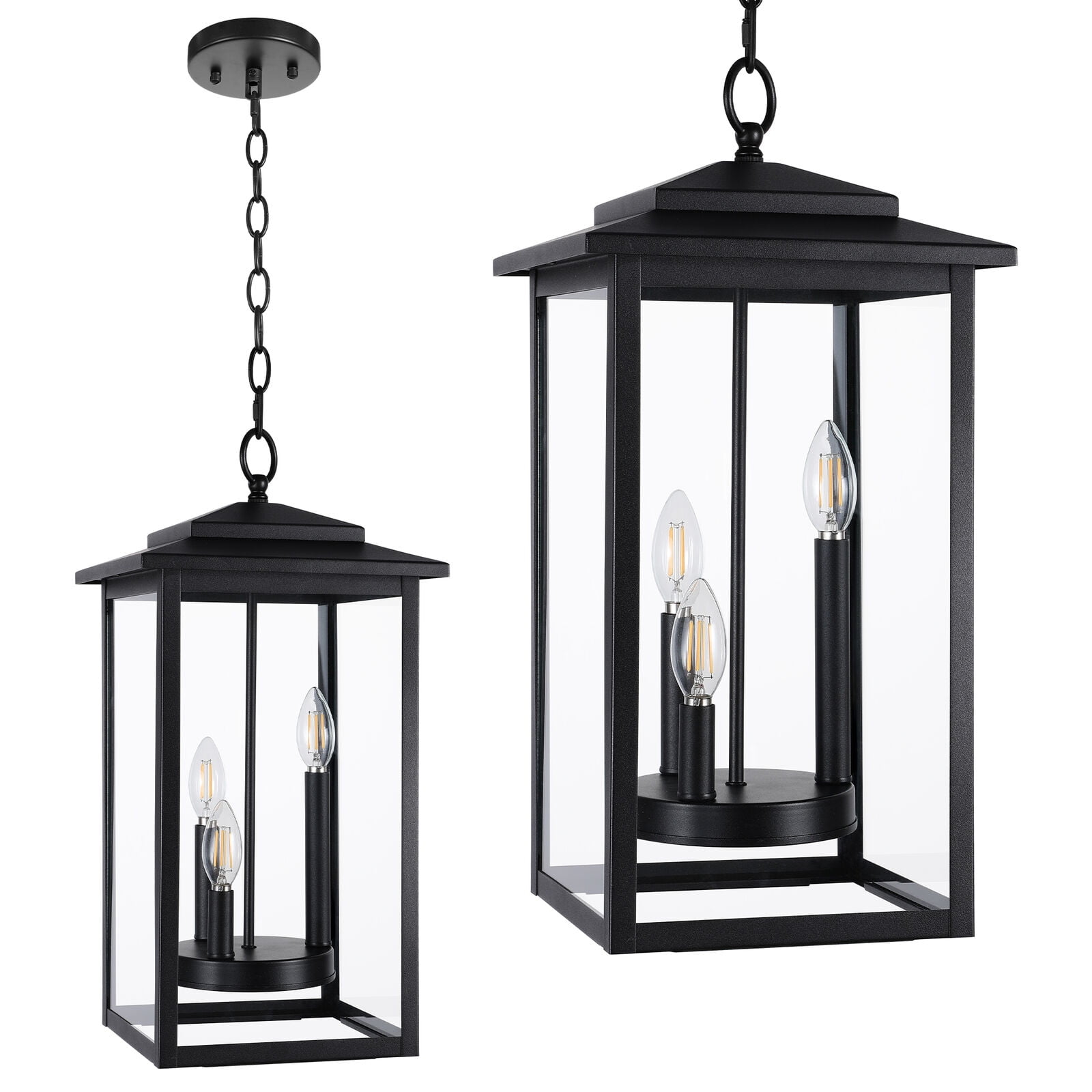Farmhouse Exterior Hanging Lanterns Retro Porch Pendant Light Outdoor 3 ...