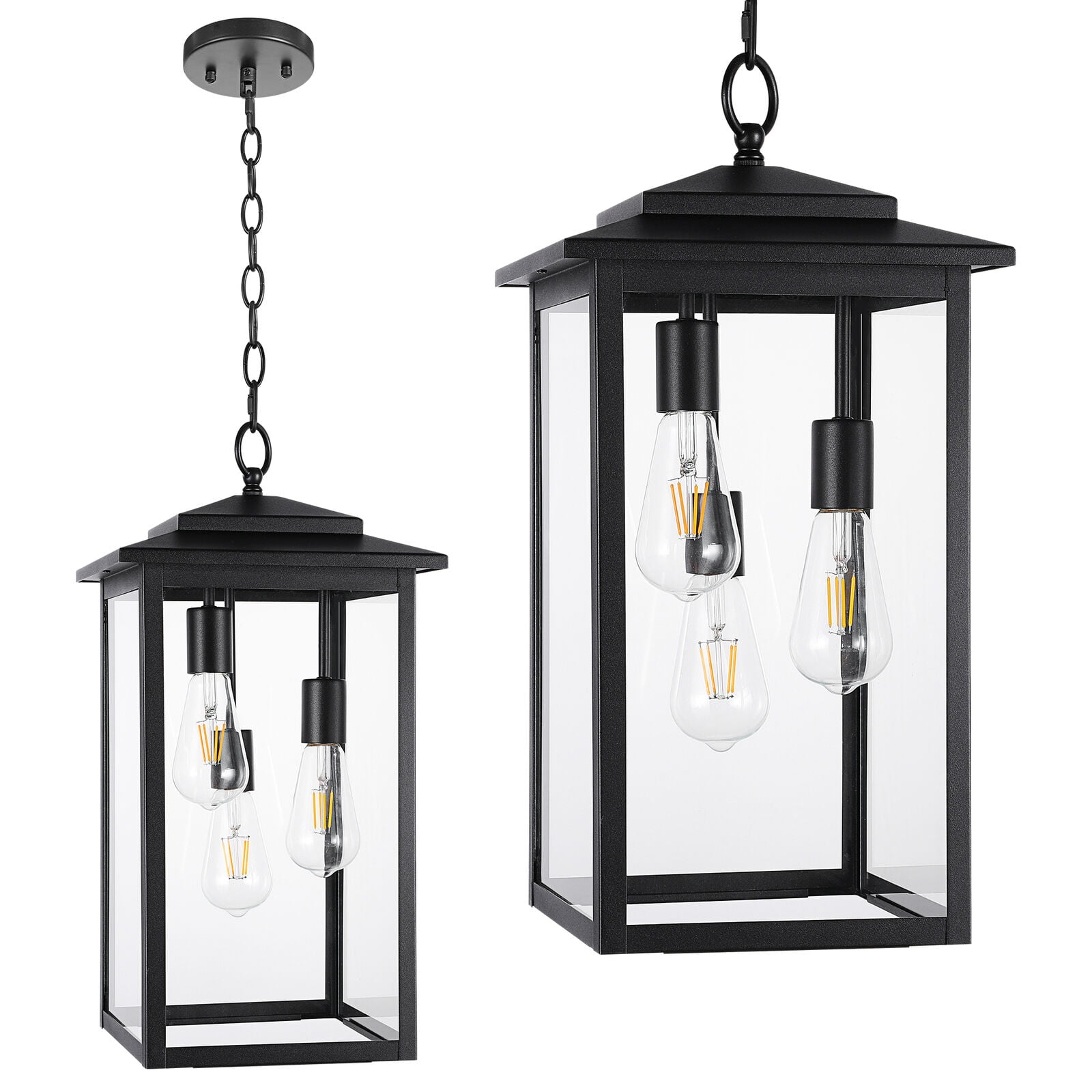 Farmhouse Exterior Hanging Lanterns Retro Porch Pendant Light Outdoor 3 ...