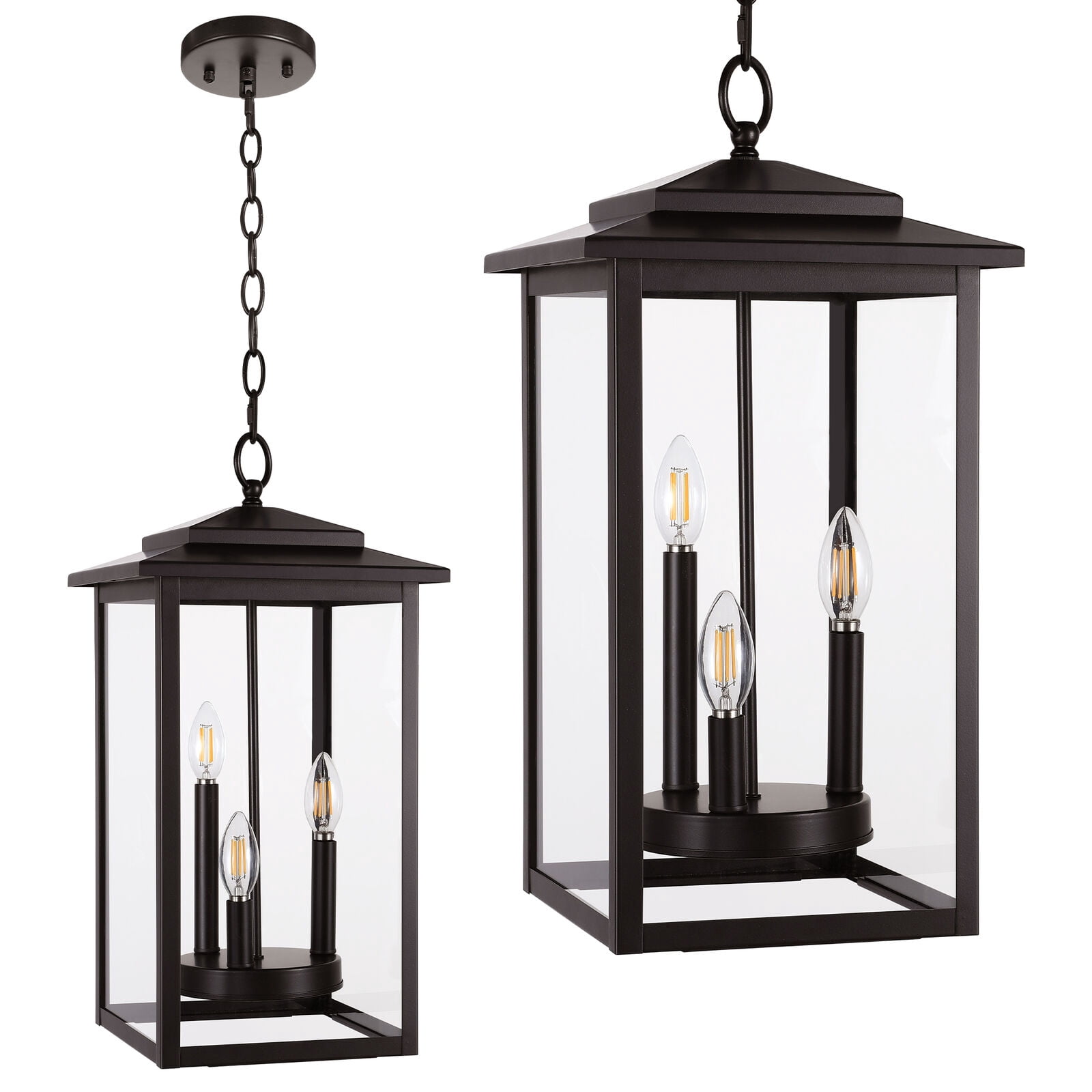 Farmhouse Exterior Hanging Lanterns Retro Porch Pendant Light Outdoor 3 ...