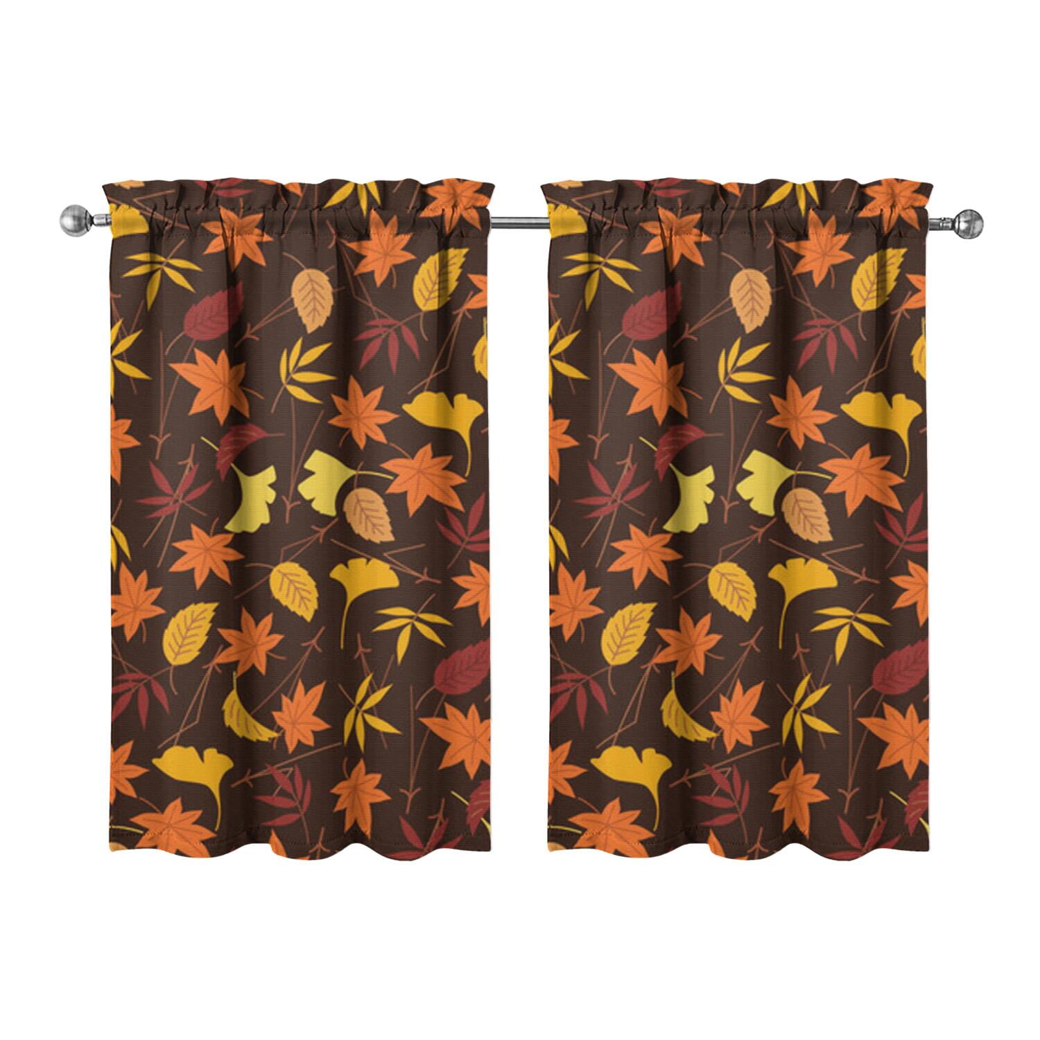Farmhouse Fall Aesthetic Print Kitchen Curtains 2 Pack - Thanksgiving ...