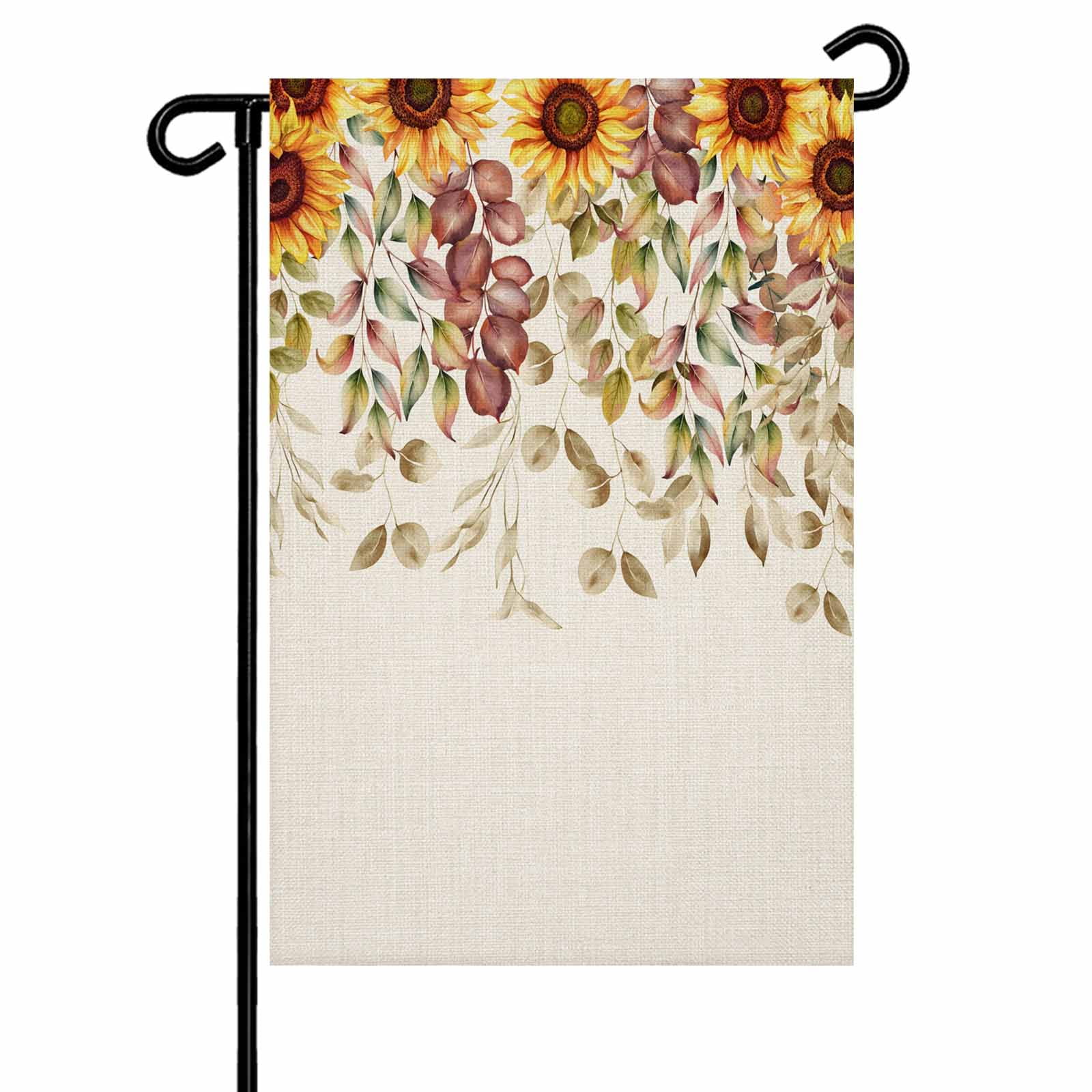 Farmhouse Fall Thanksgiving Garden Flags for Outside Yellow Sunflower ...