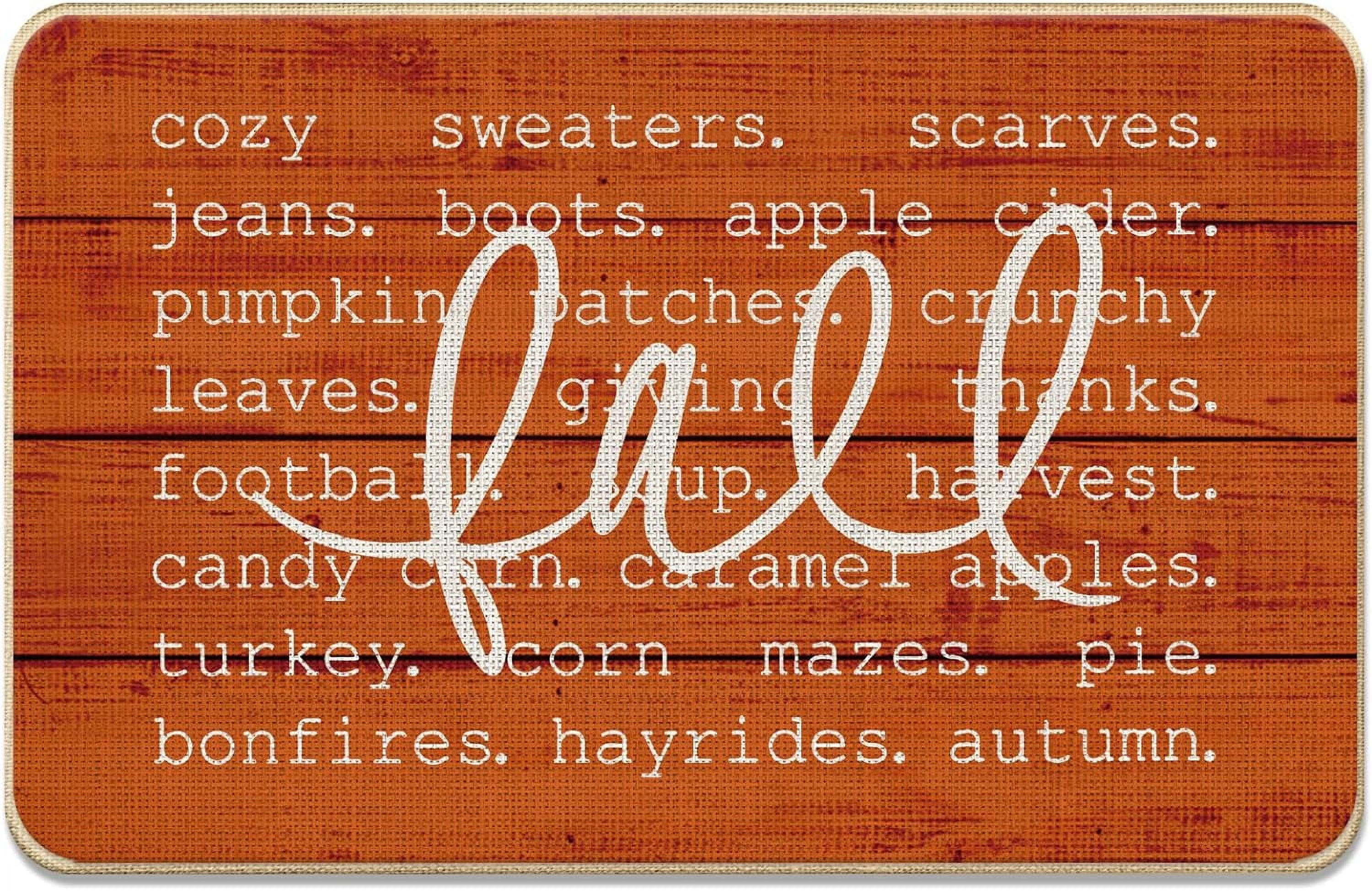 Farmhouse Fall Vibes Words Doormat Door Mats Decor,Descriptions of Fall ...
