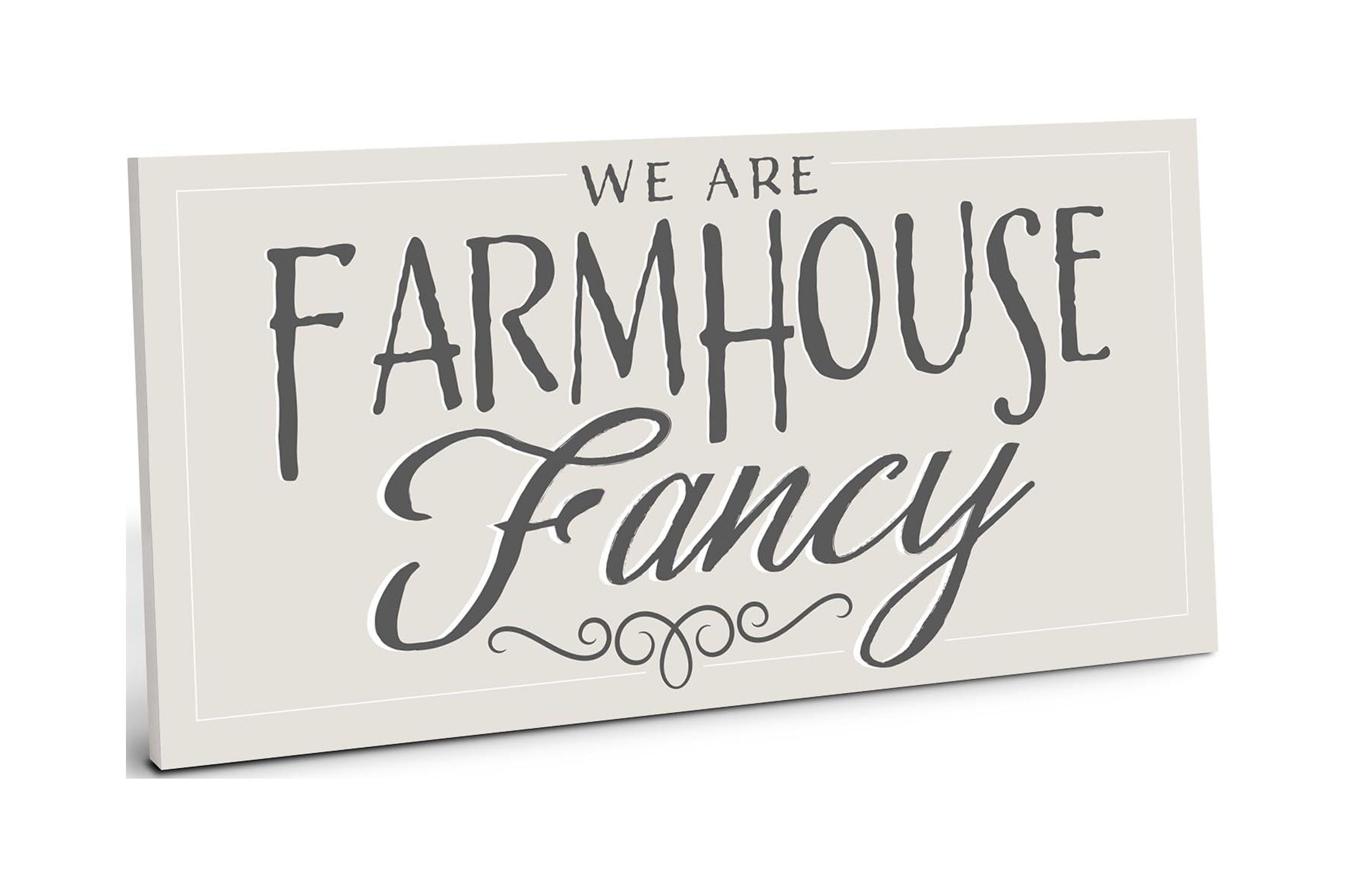 Farmhouse Fancy Soft Putty Slate Scroll 10 x 5 Wood Wall Sign Plaque ...