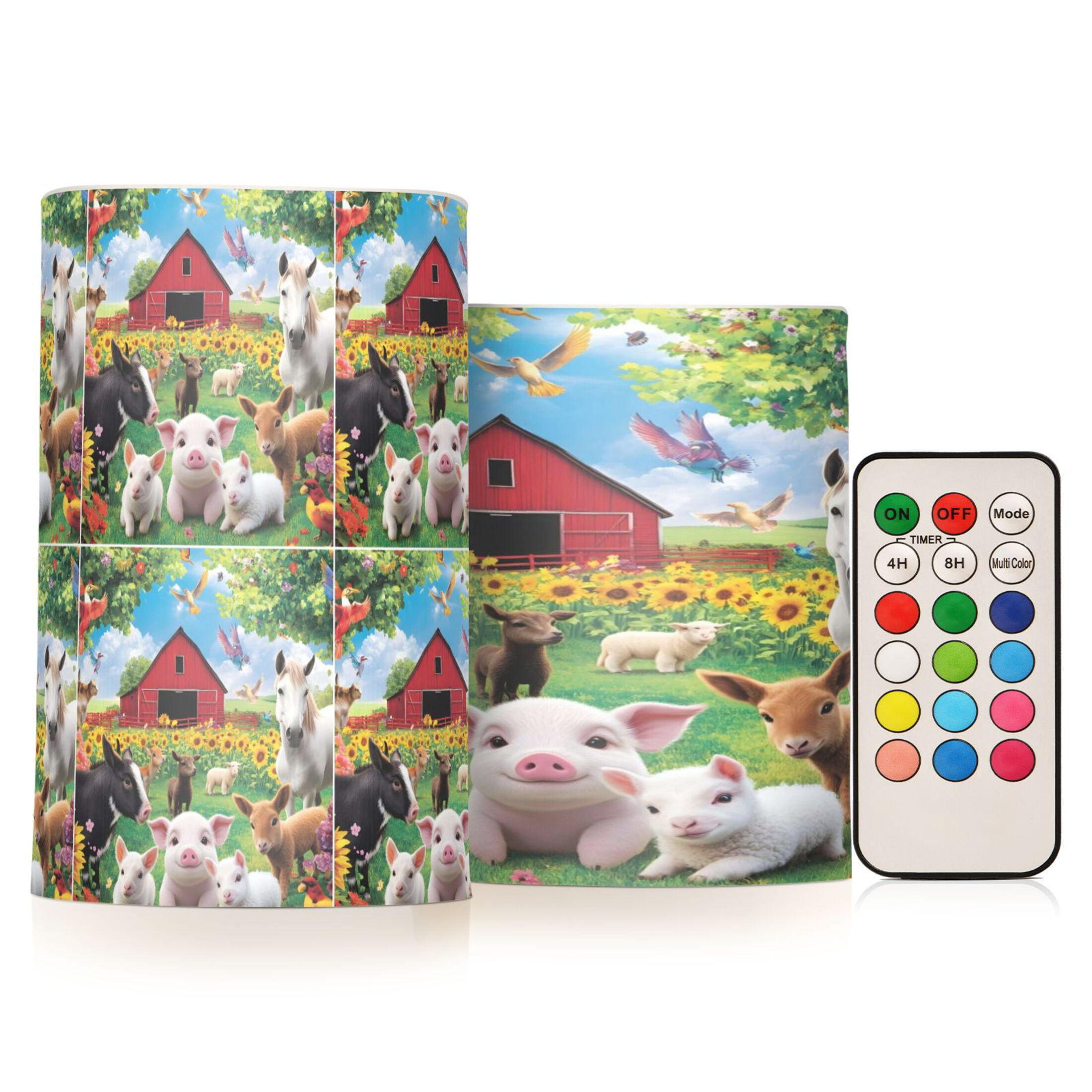 Farmhouse Farm Animals Garden Flickering Flameless Candles Battery ...
