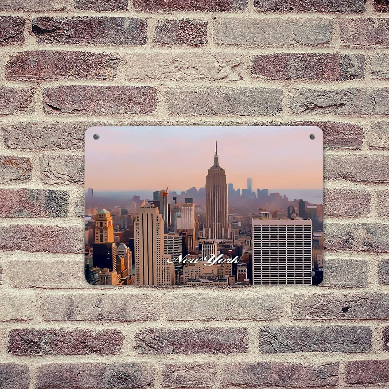 Farmhouse Fashion Chic Tin Signs Skyline New York City Landscape Signs ...