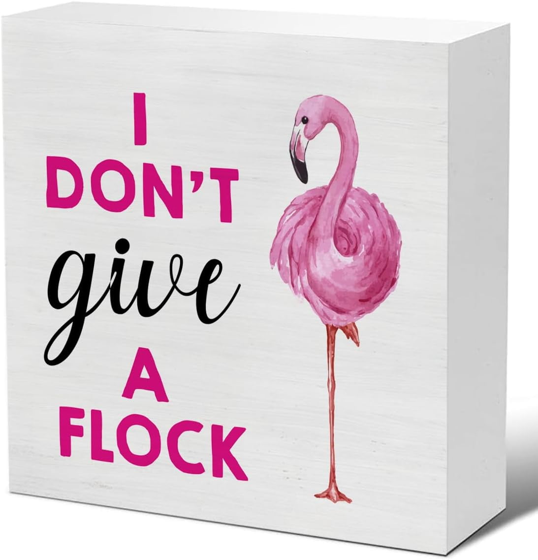 Farmhouse Flamingo Decor Summer Flamingo Decorative Wooden Block Sign I ...