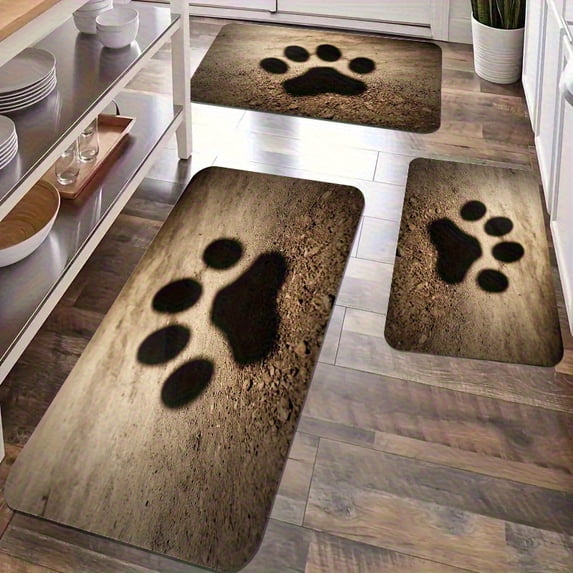 Farmhouse Flannel Floor Mat - Thick Non-Slip Rug for Kitchen Living ...