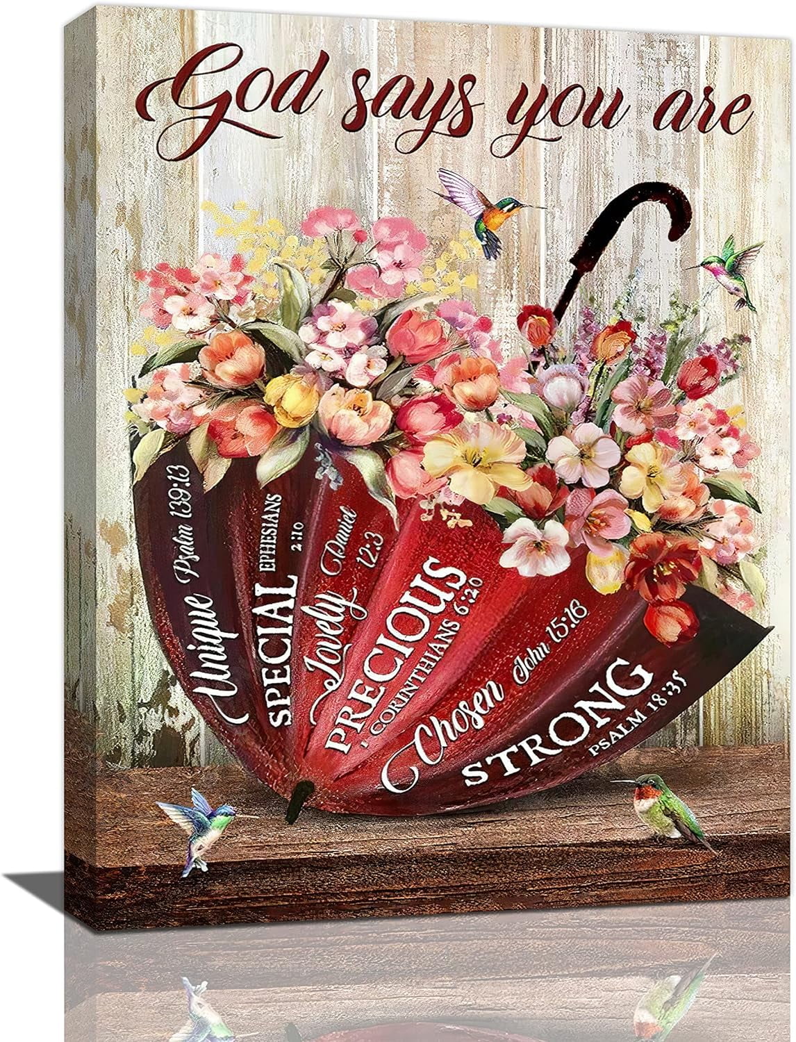 Farmhouse Floral Bathroom Wall Art Flowers Hummingbird Umbrella ...