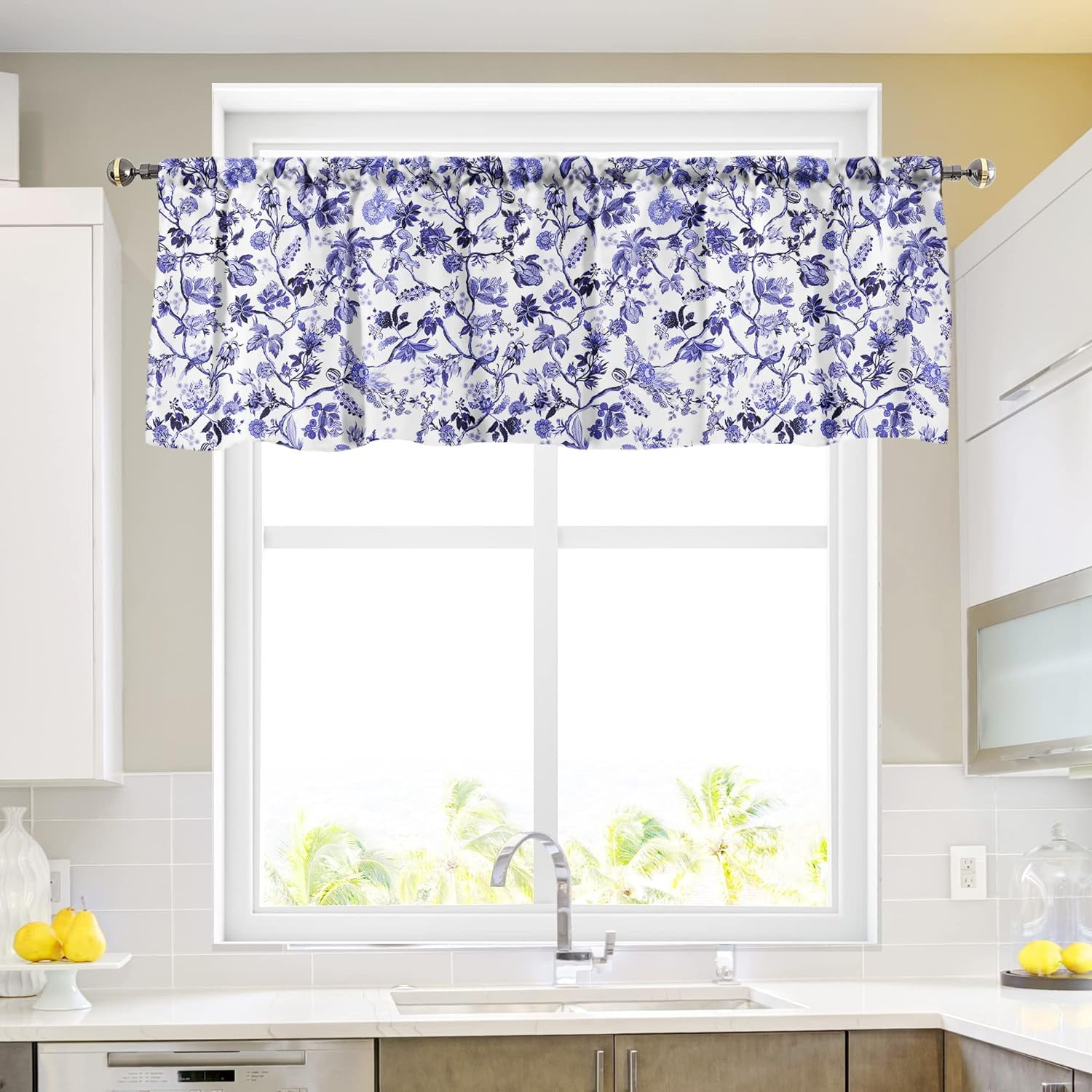 Farmhouse Floral Botanical Print Flower Leaf Lined Thermal Insulated ...