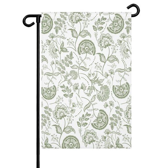 Farmhouse Floral Garden Flag 28x40 Inch Light Green Pastoral Botanical ...