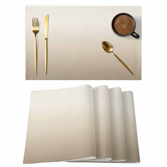 Farmhouse Floral Placemats Set of 12, Wildflowers Herb Plant Beige ...