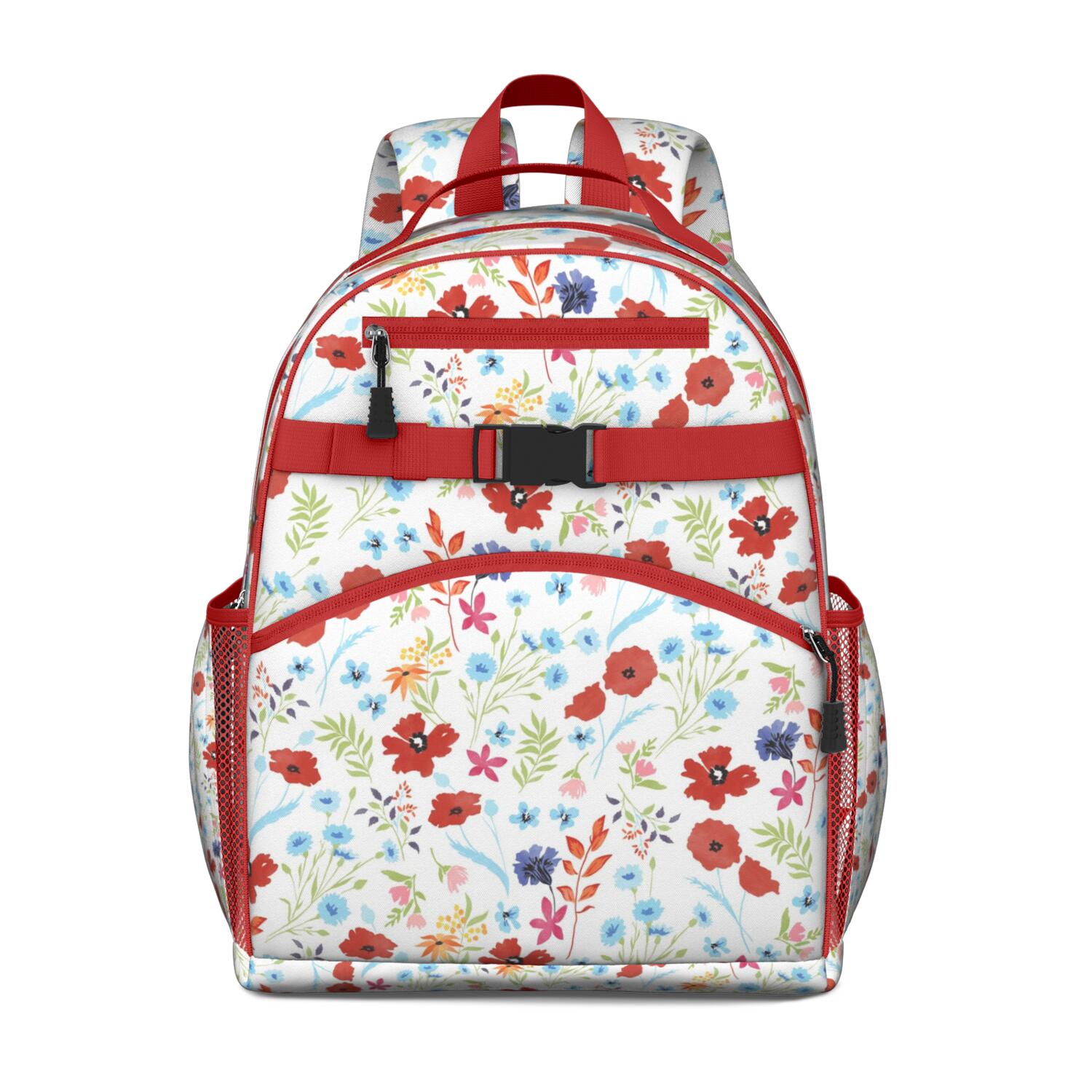 Farmhouse Floral Print Ergonomic Travel Backpack for Students - Walmart.com